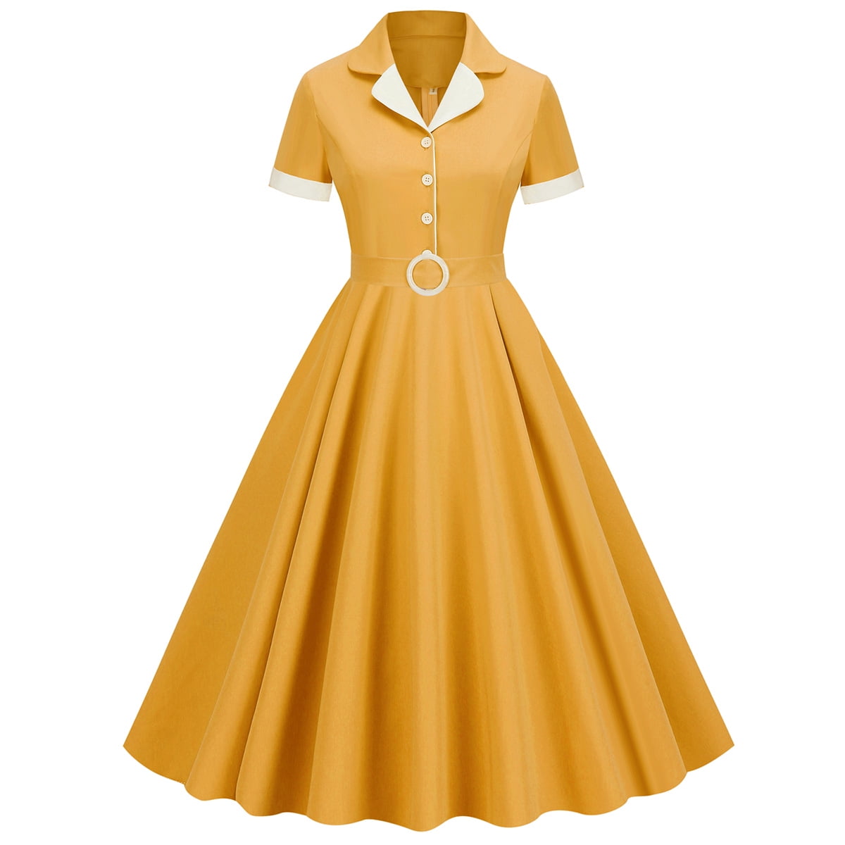 IBTOM CASTLE Women's Vintage Dress Plaid Floral Cocktail Party Swing ...