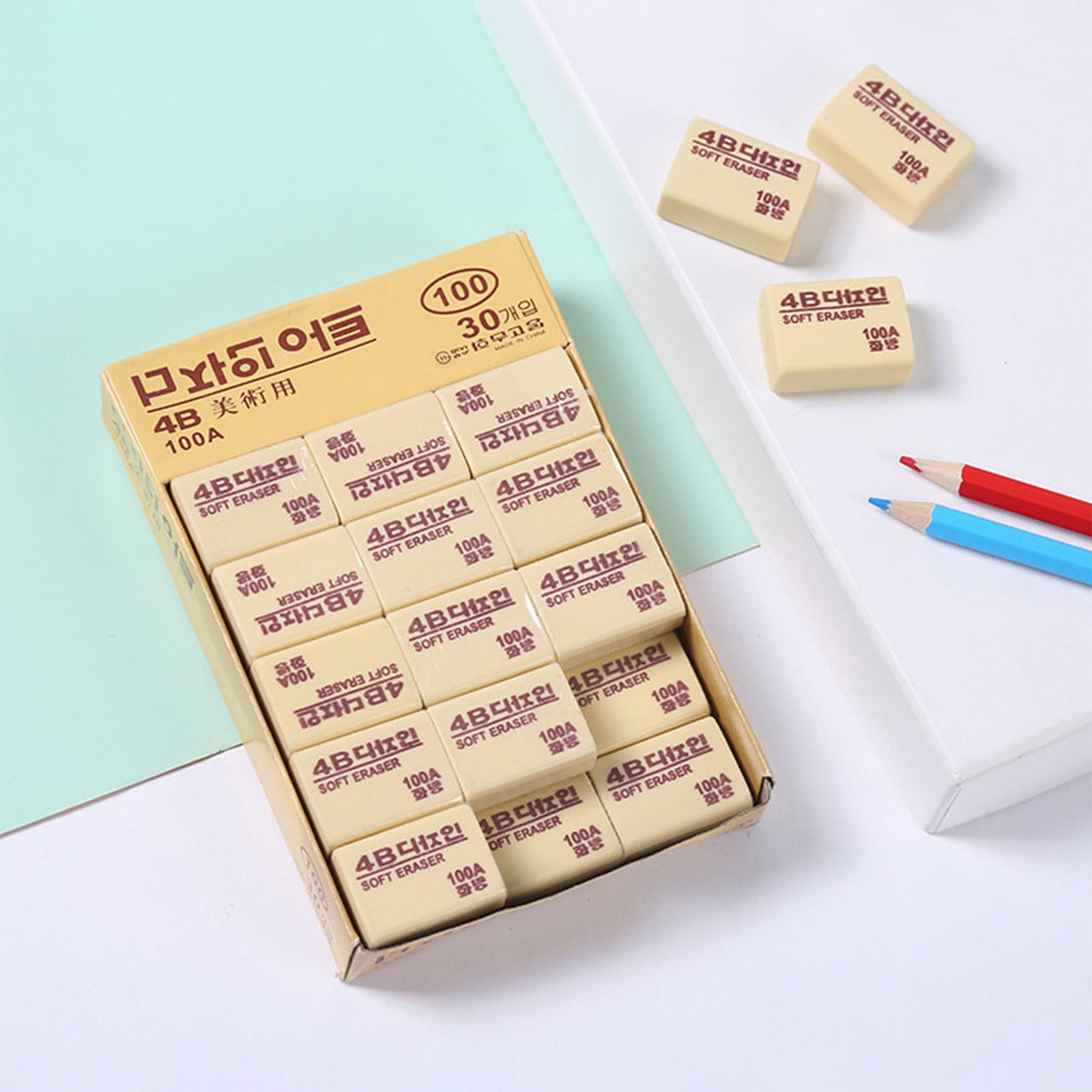 IBaodan 30Pcs Korean Soft Rubber Erasers for Drawing & Sketching, No ...