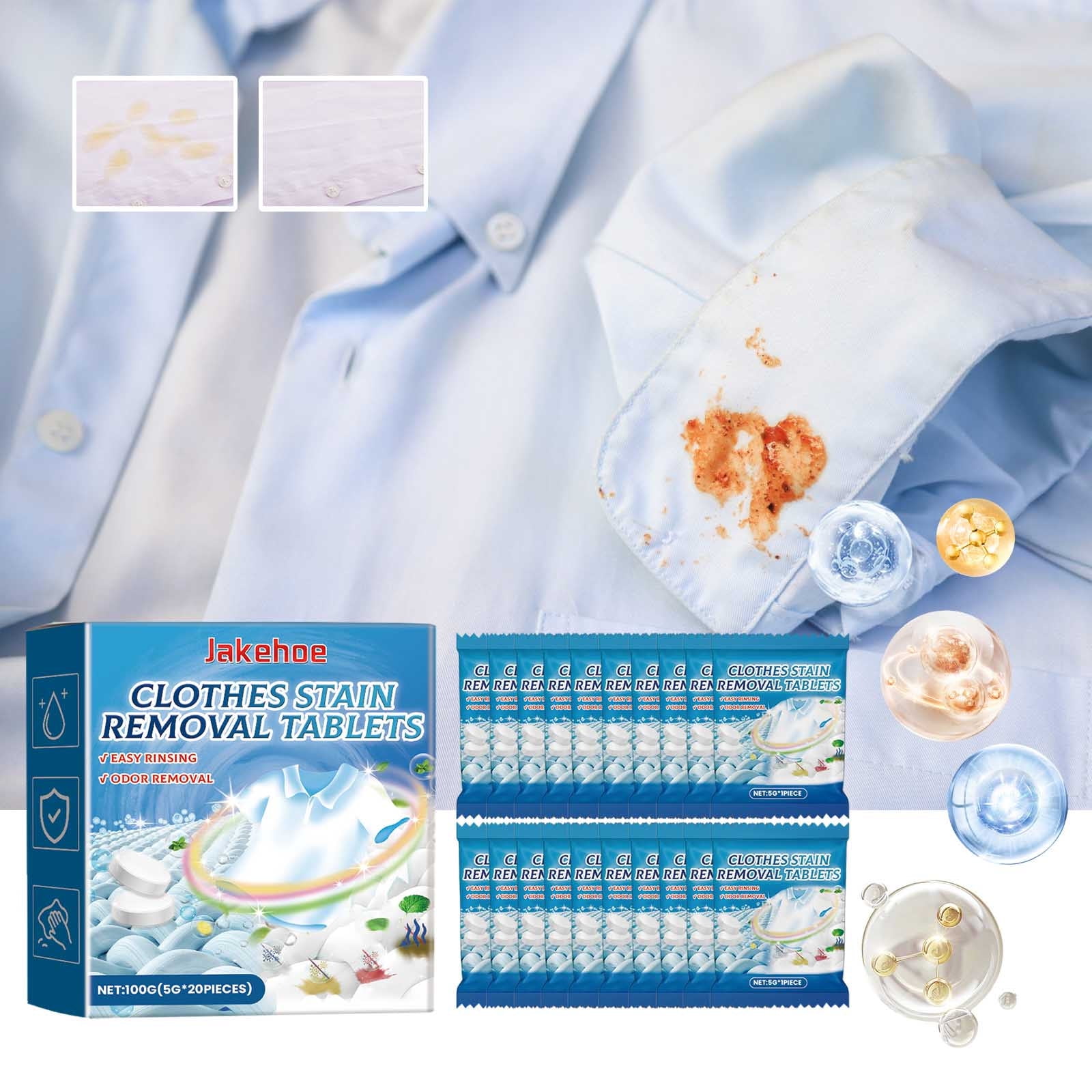 IBaodan Clothes Stain Removal Tablets Fresh Scent Laundry Detergent ...