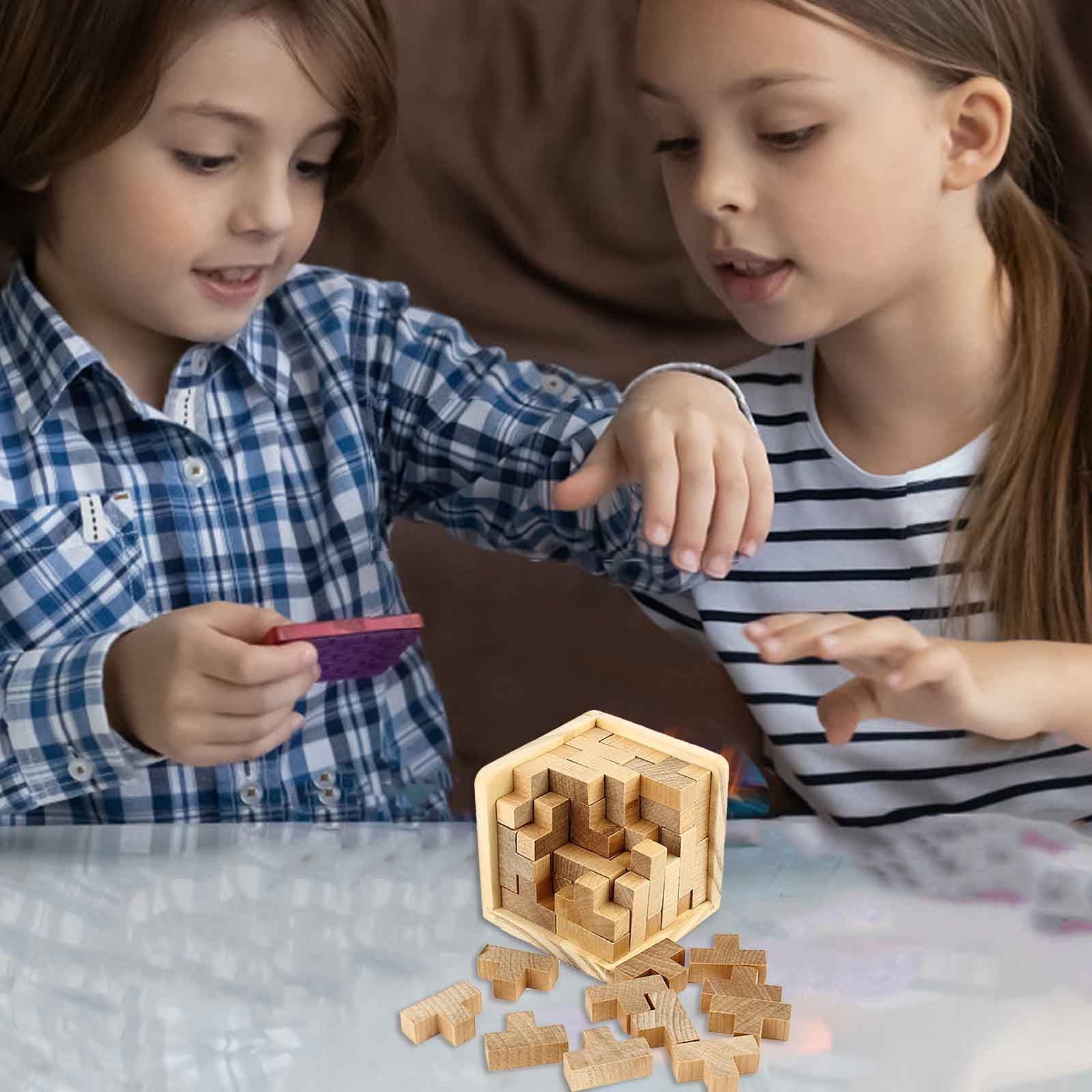 IBaodan Developmental Toys Wooden Puzzle Games Brain Teasers Toy- 3 D ...