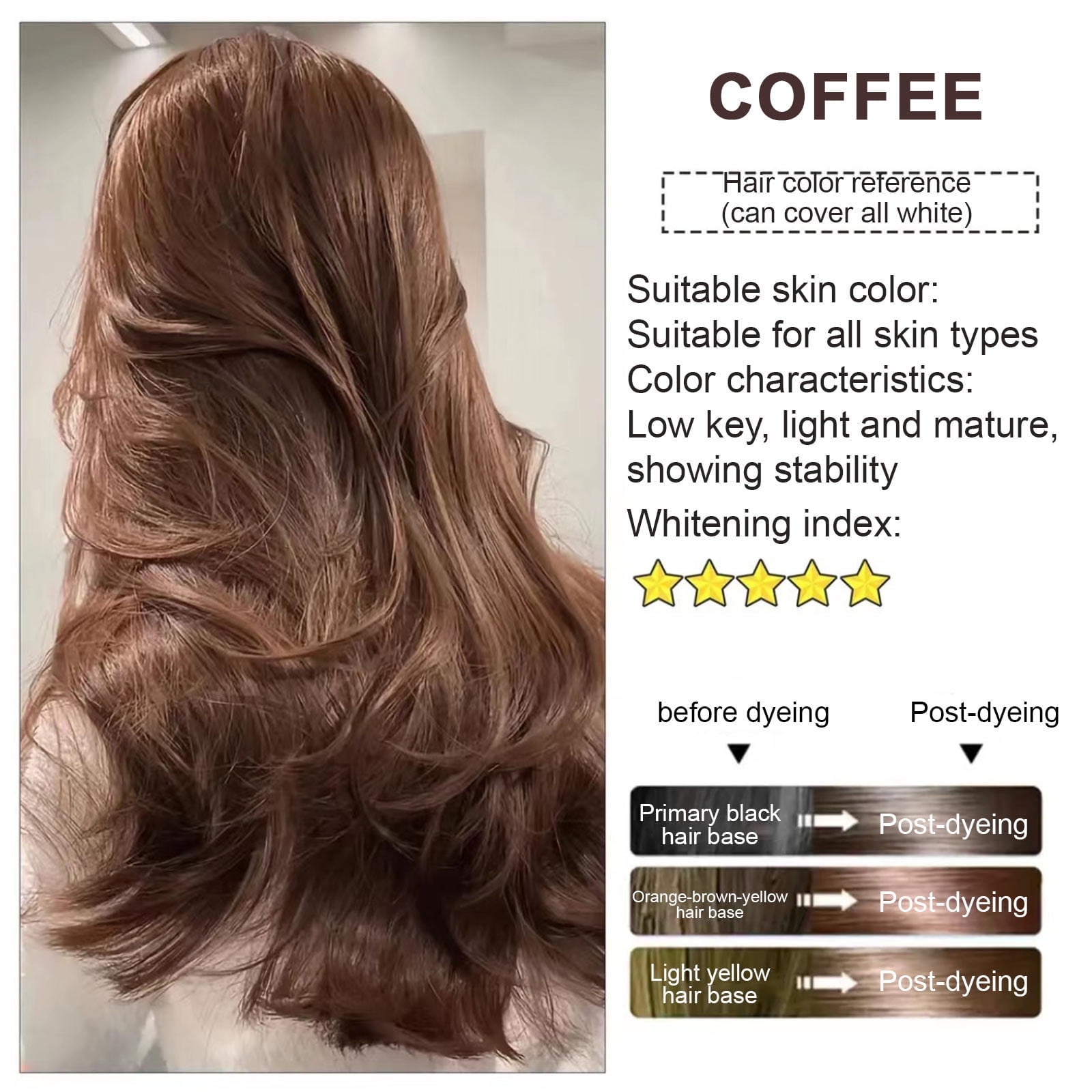 IBaodan Hair Coloring Cream Bubble Hair Plant Black Tea Color Cover ...