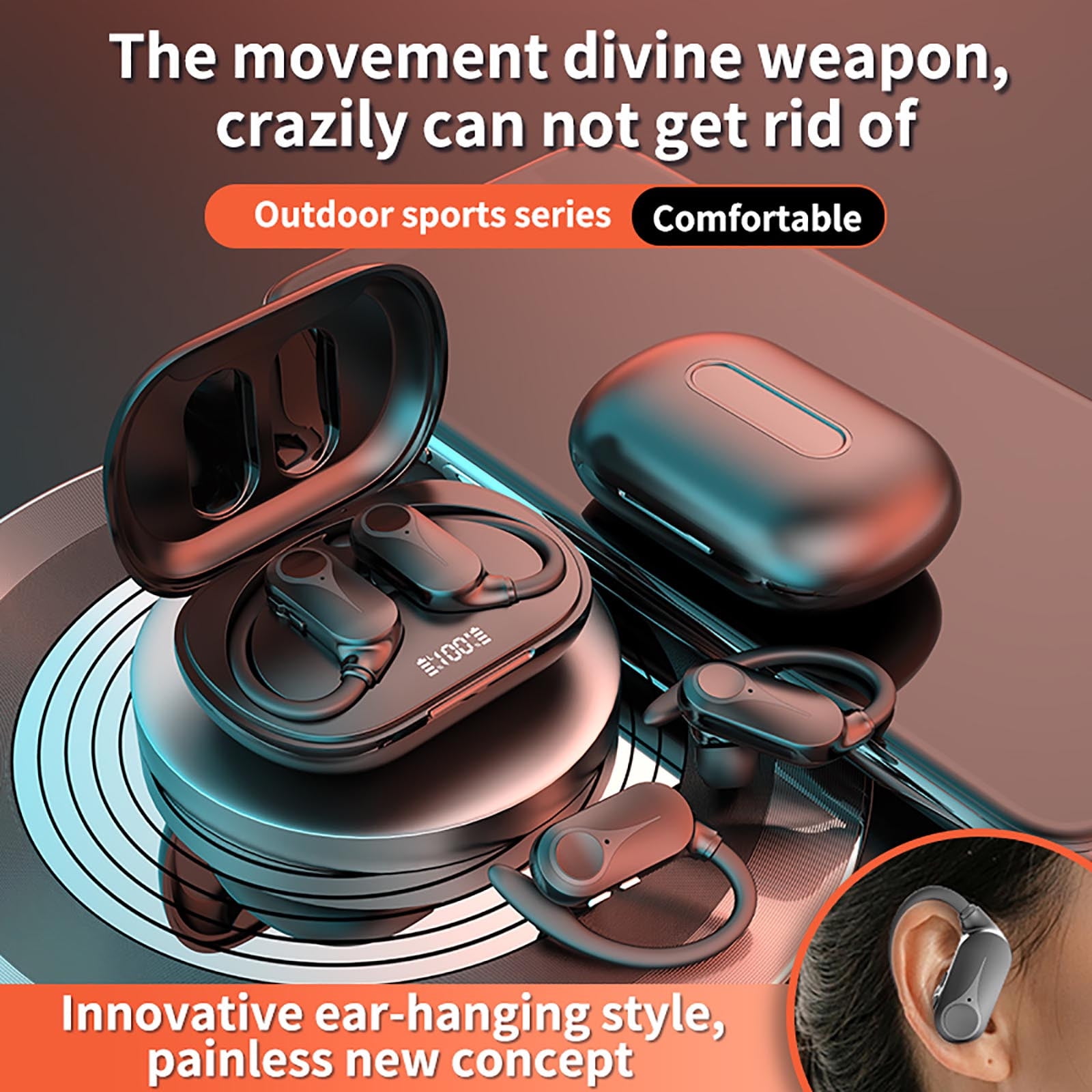 IBaodan Headphones Bluetooth Headset 5.3 Ear Mounted Business HIFI ...