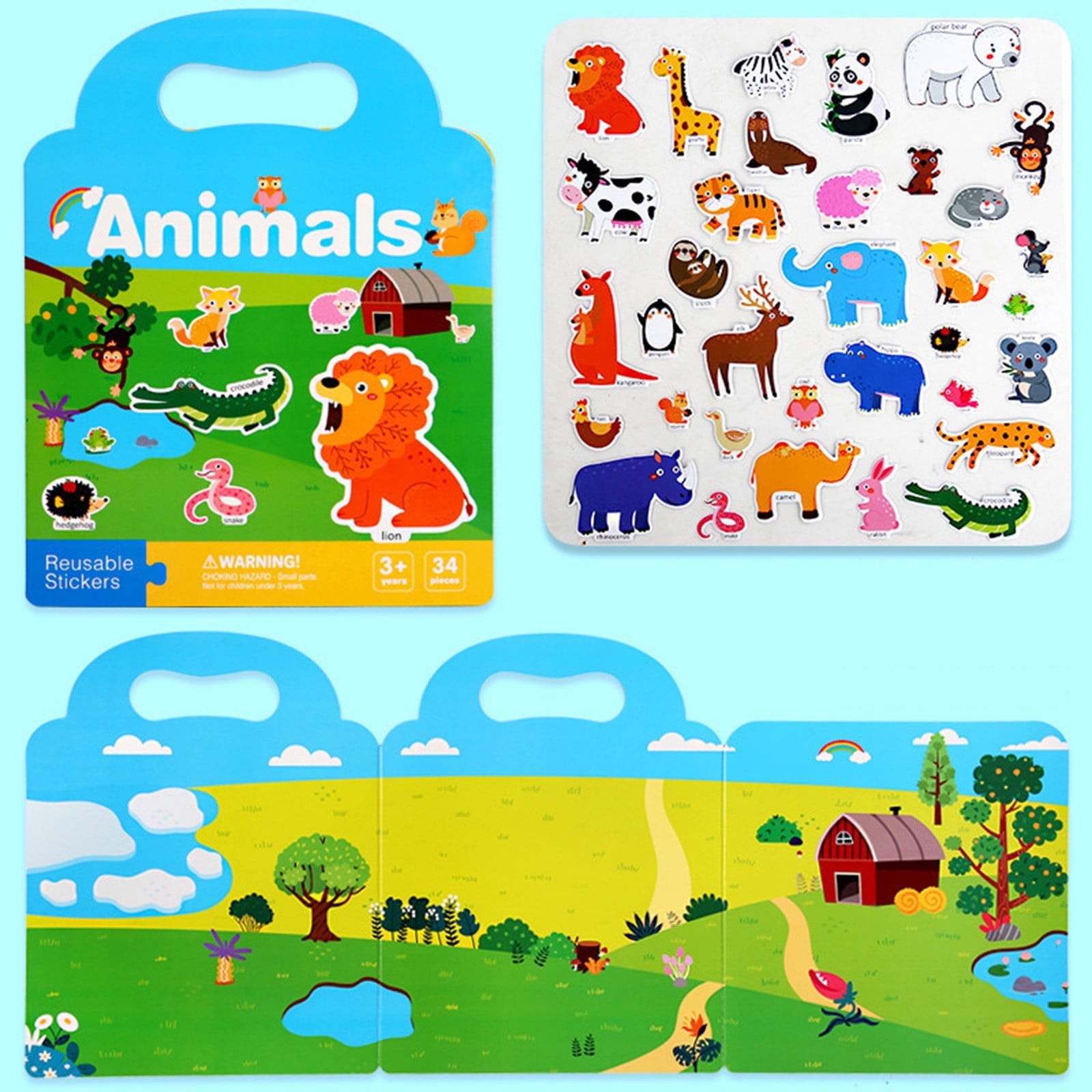 IBaodan Kids Toy Reusable Sticker Book Children's Stickers Activity ...