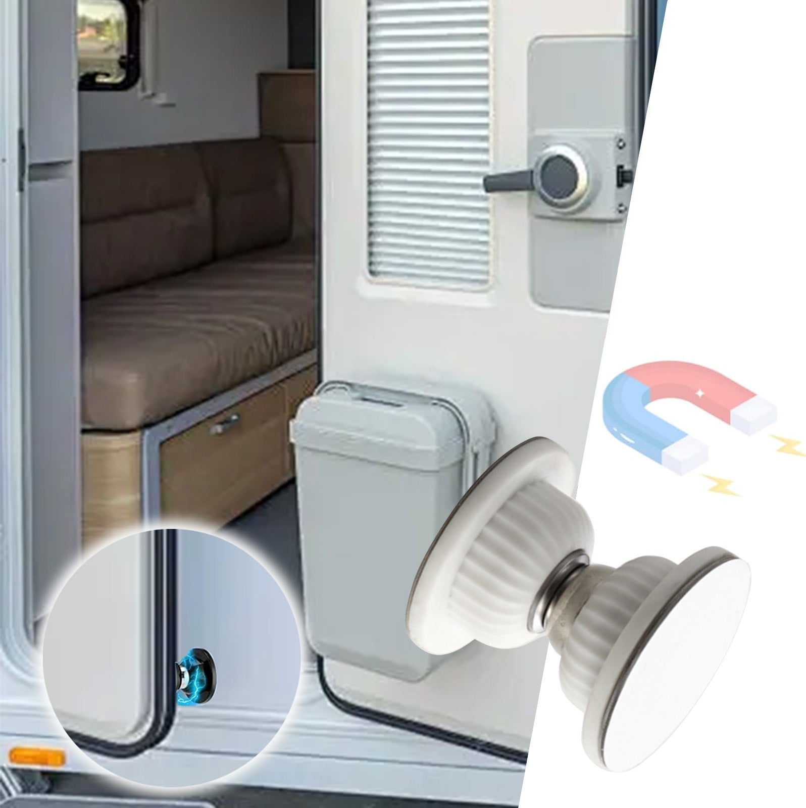 IBaodan RV Magnetic Door Catch, No Drilling Camper Door Holder with Silicone & Magnet Cushion ...