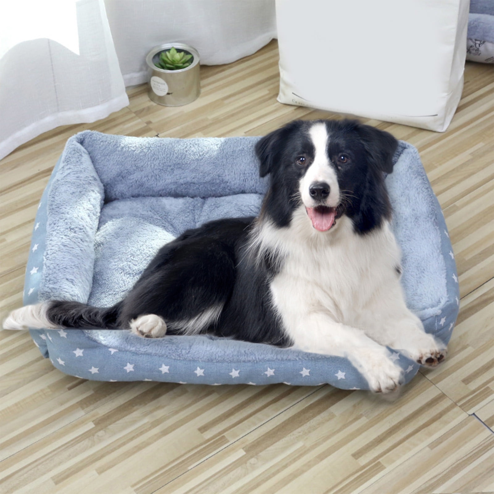 IBaodan Rectangular Pet Bed for Cats and Dogs - Extra Thick Plush ...