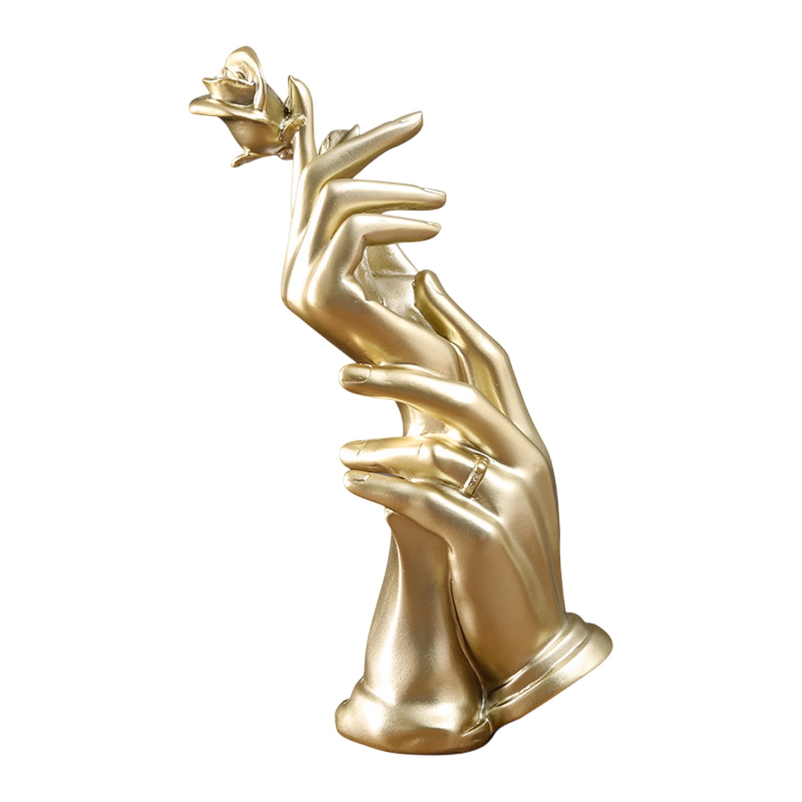 IBaodan Resin Abstract Hand Statues Rose Holding Hands Couple Statue ...