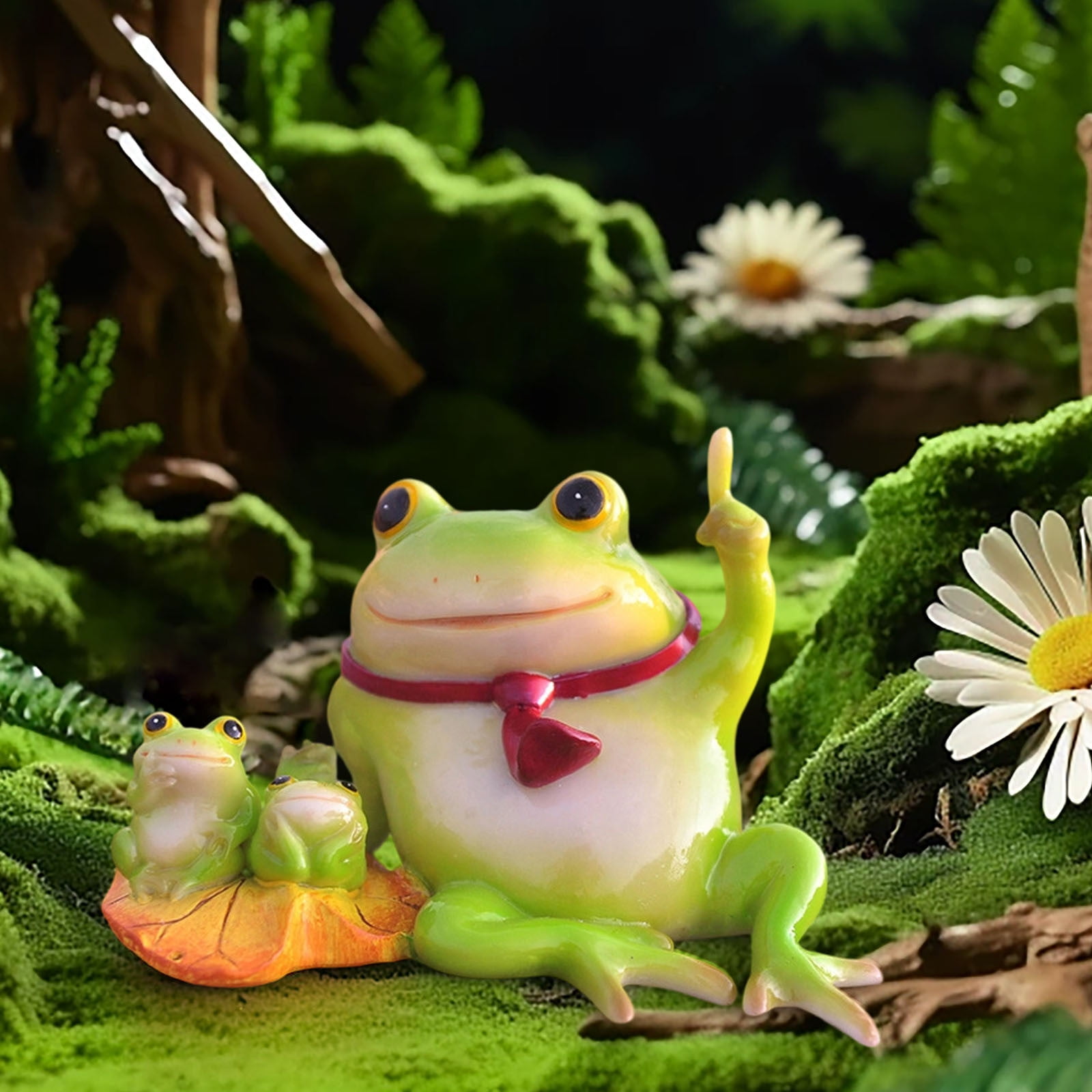 IBaodan Resin Frog Garden Decor, Large Frog Statue for Indoor Outdoor ...