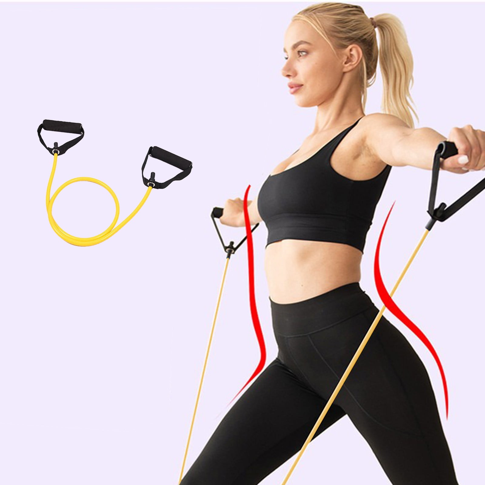 IBaodan Resistance Bands Set for Full Body Workout, Yoga & Strength Training, 5-Pack with 10 ...