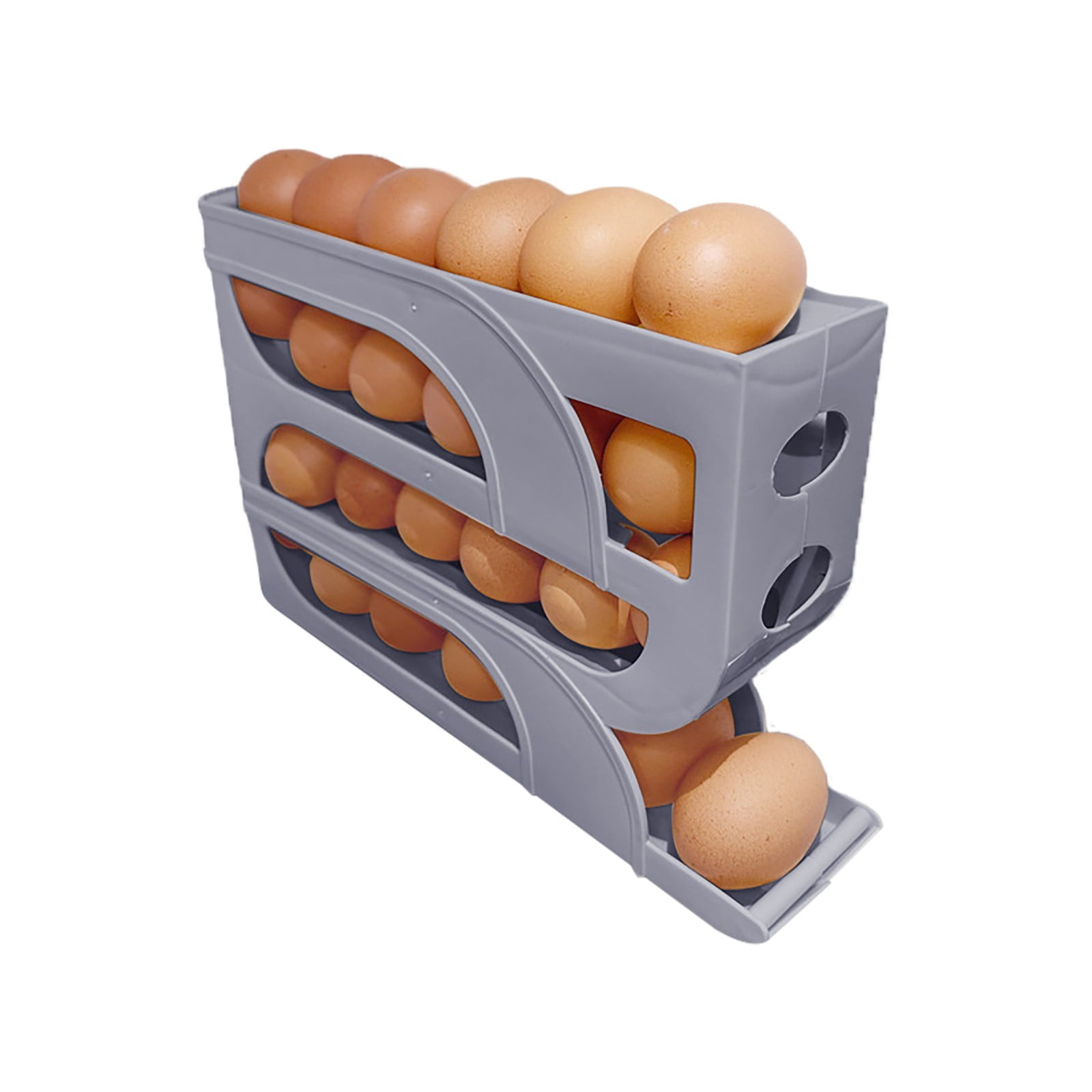 IBaodan Sliding Egg Storage Box, 4-Tier Automatic Rolling Egg Holder ...