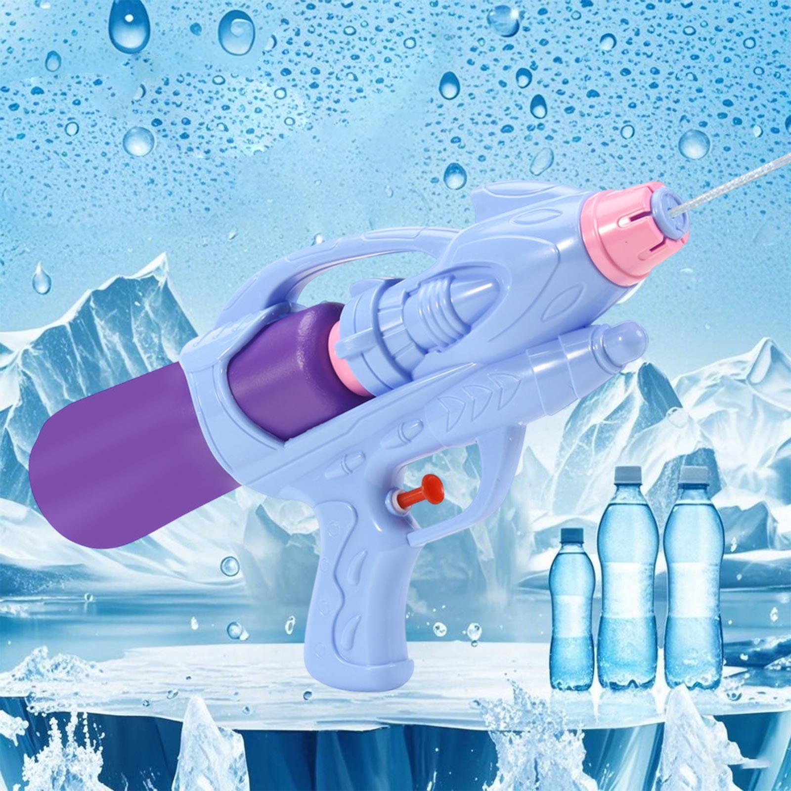IBaodan Water Gun Summer Play Press-Type Outdoor Toy Blue/Pink Plastic ...