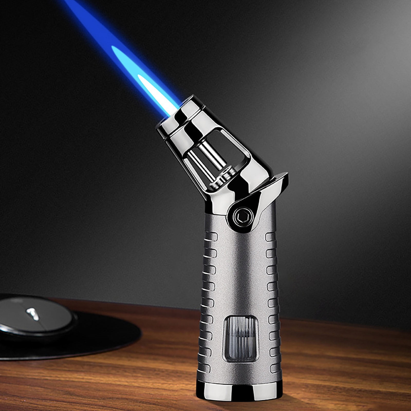 IBaodan Windproof Butane Torch Lighter with Adjustable Blue Flame for ...