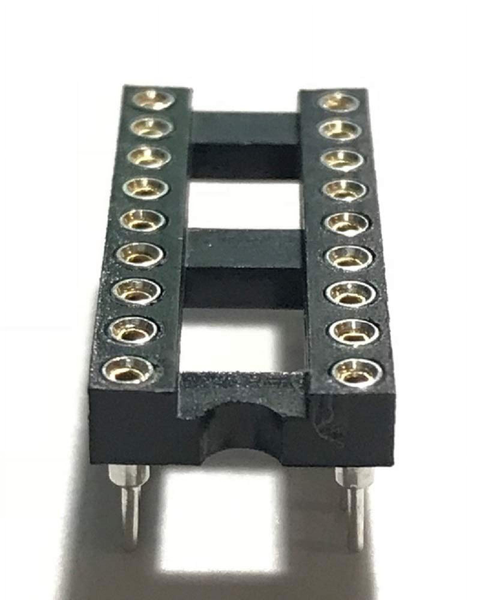 IC DIP Socket Machined Round Contact Pins Holes Pitch 2.54mm 18-Pin DIP ...