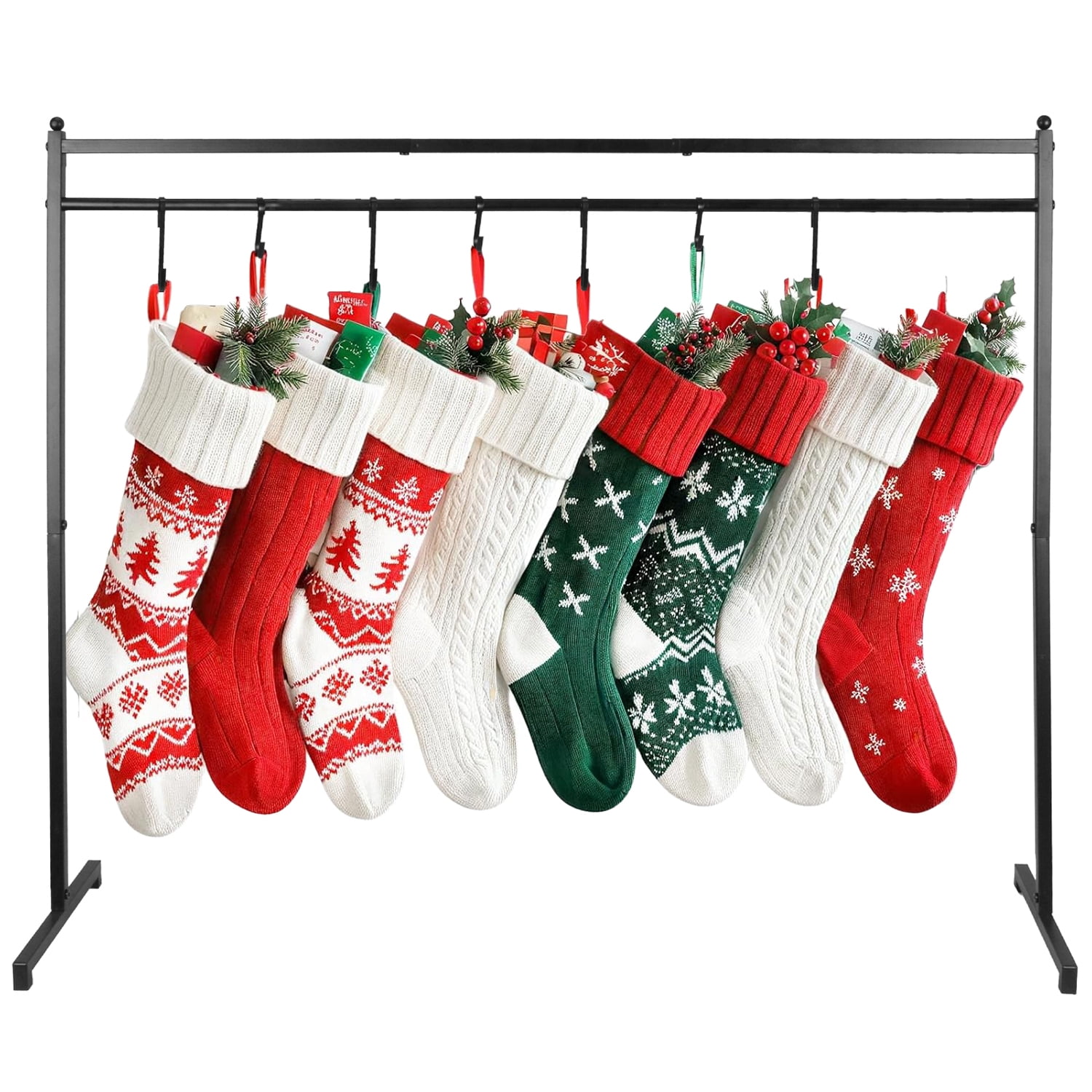 IC ICLOVER 12 Hooks Christmas Stocking Holder Stand for Floor, Holiday ...