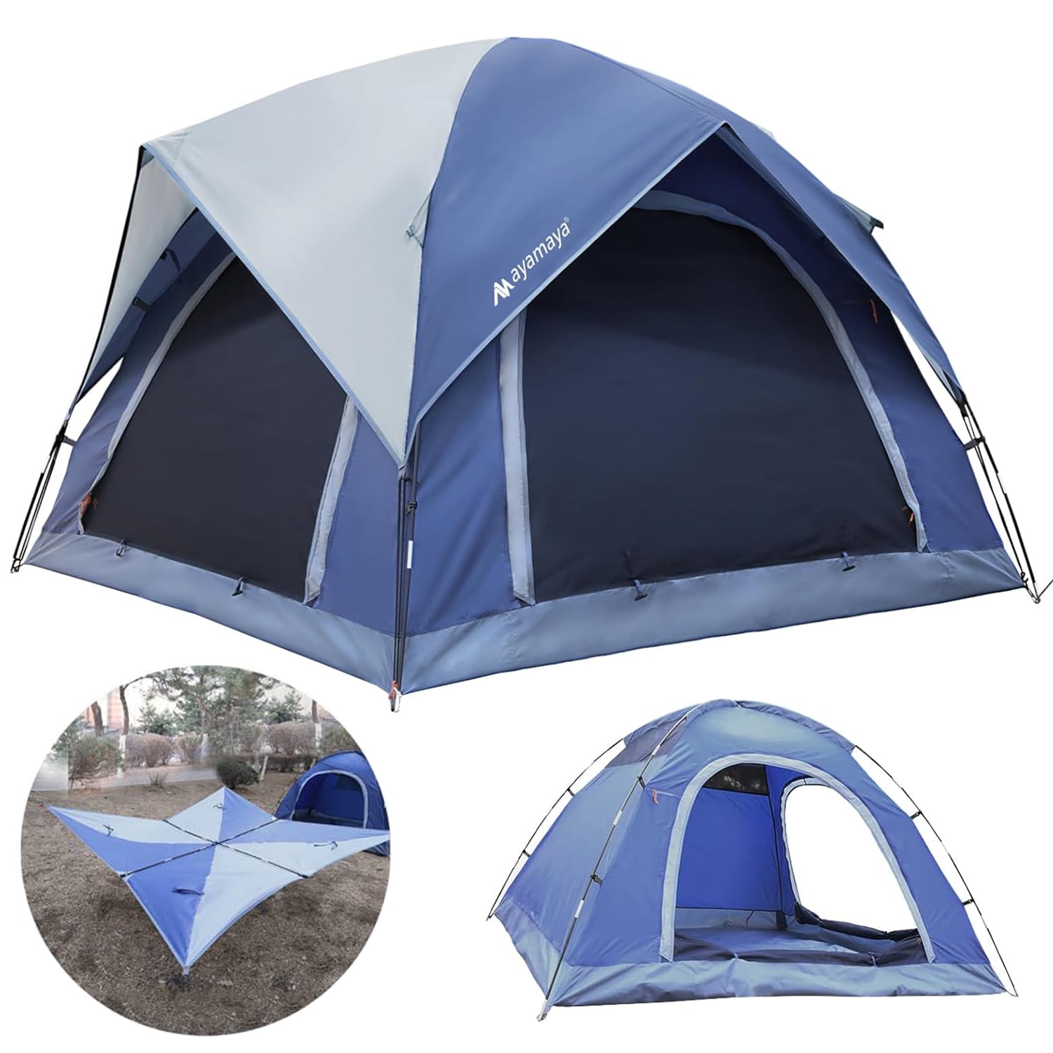 IC ICLOVER 2-3 Person Camping Tent, Waterproof Double Layer Dome Tent ...