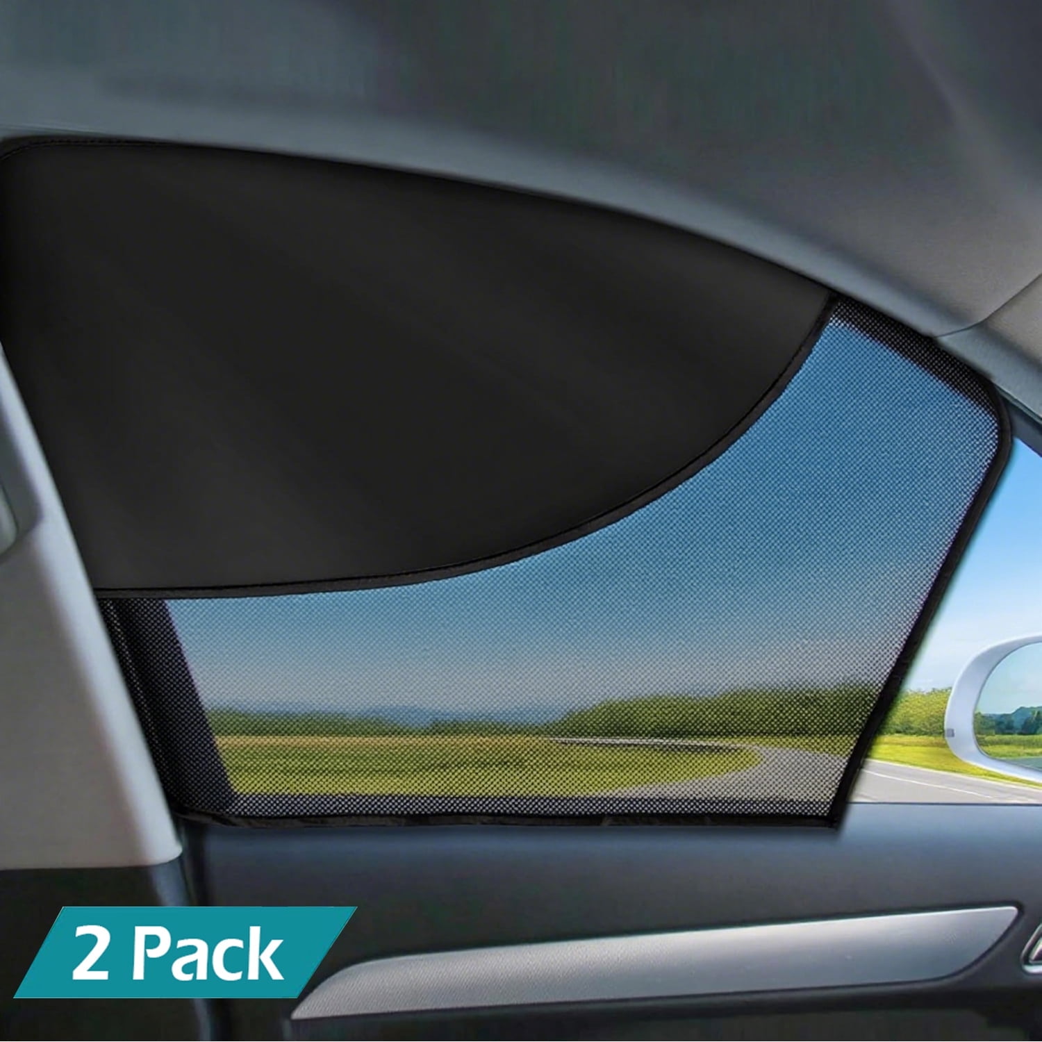 IC ICLOVER 2 Pack Car Window Shades, Magnetic Double Layer Car Side ...