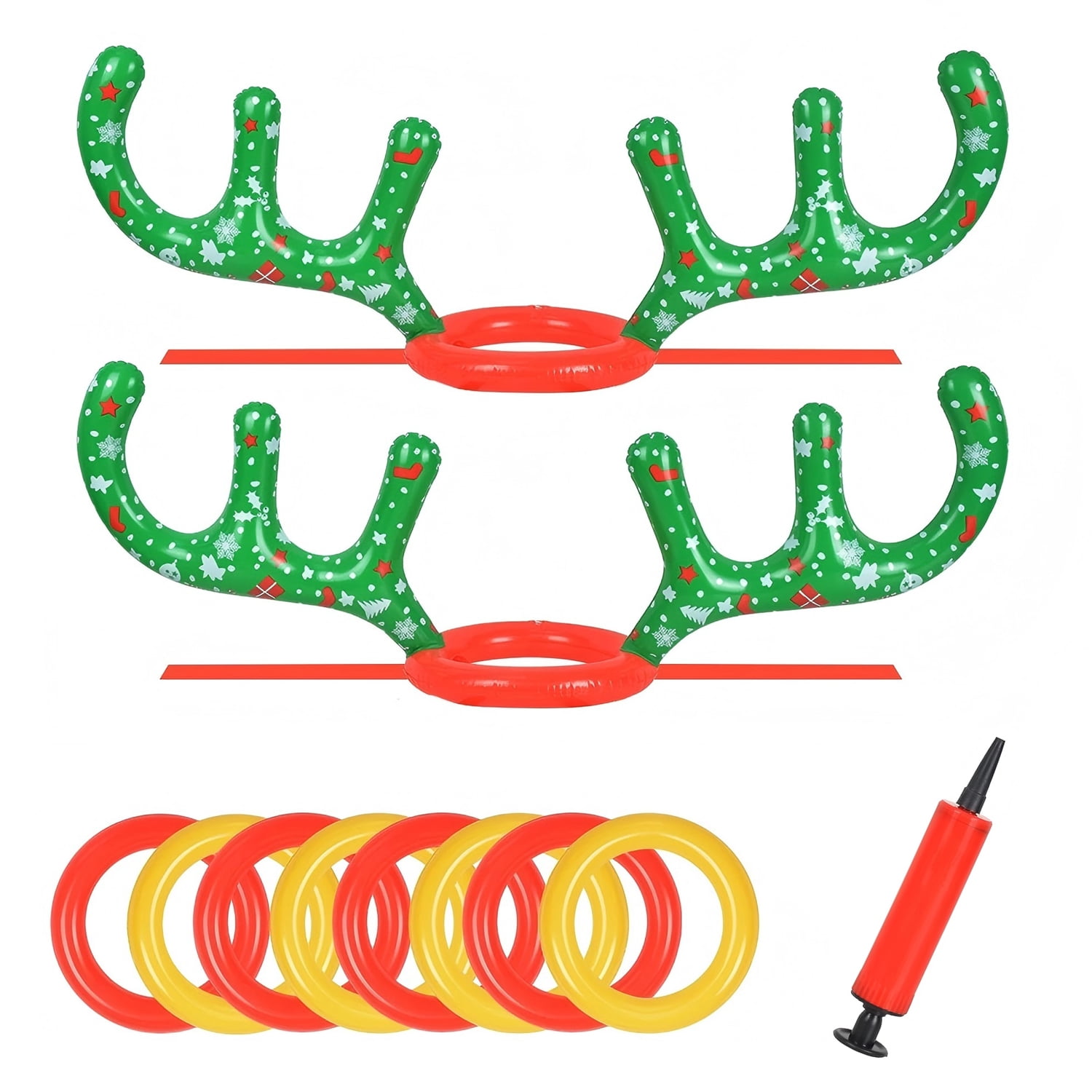 IC ICLOVER 2 Pack Inflatable Reindeer Antler Ring Toss Game, Antler Hat ...