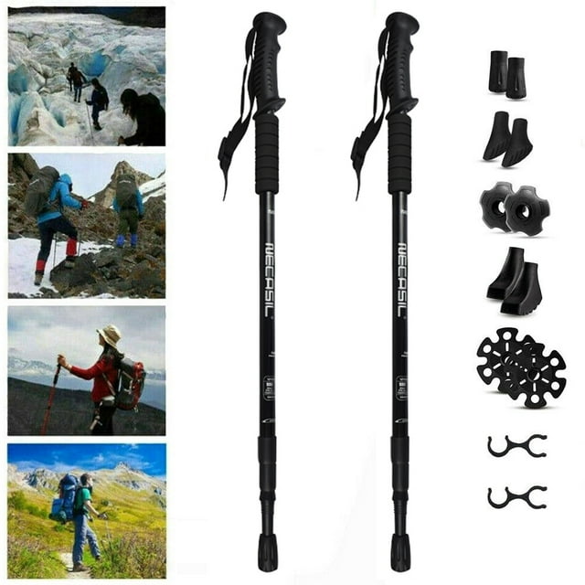 IC ICLOVER 2 Pack Lightweight Walking Sticks Quick Lock Trekking Poles ...