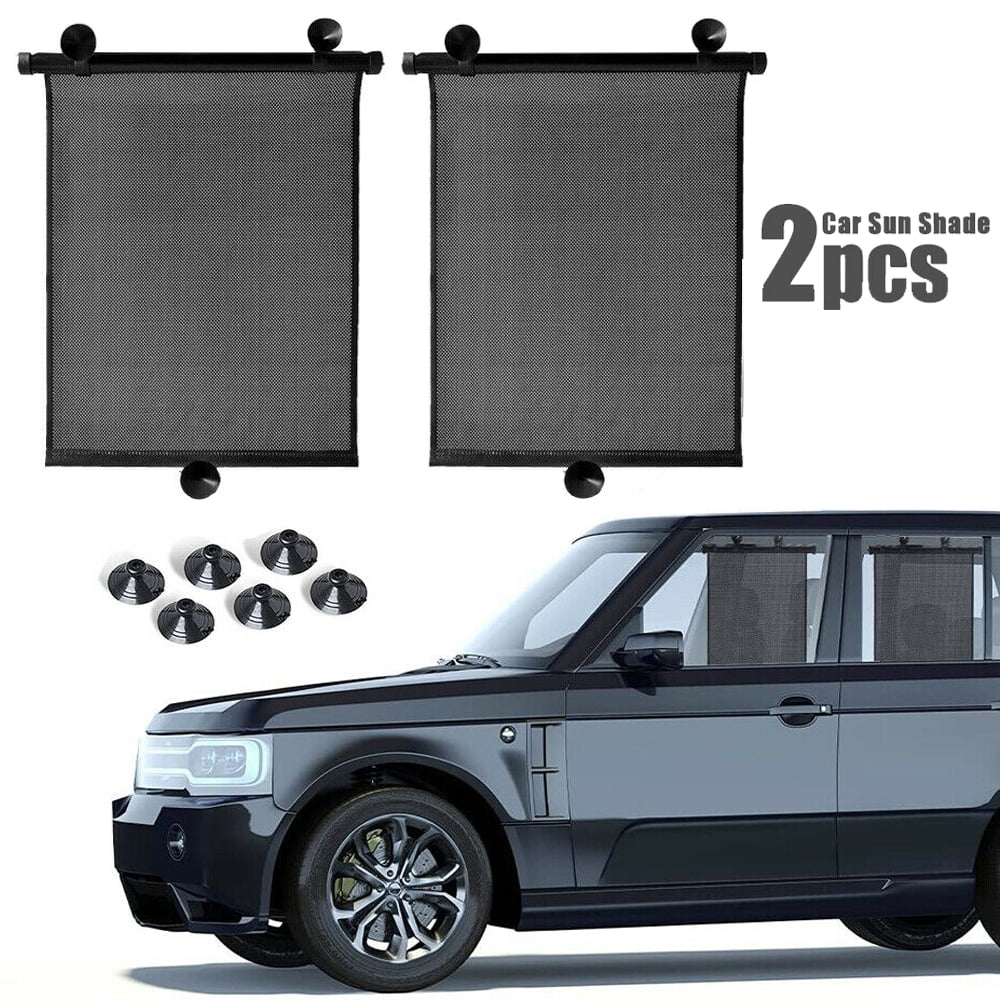 IC ICLOVER 2PCS Retractable Car Side Window Sun Shade Shield Cover Roll ...