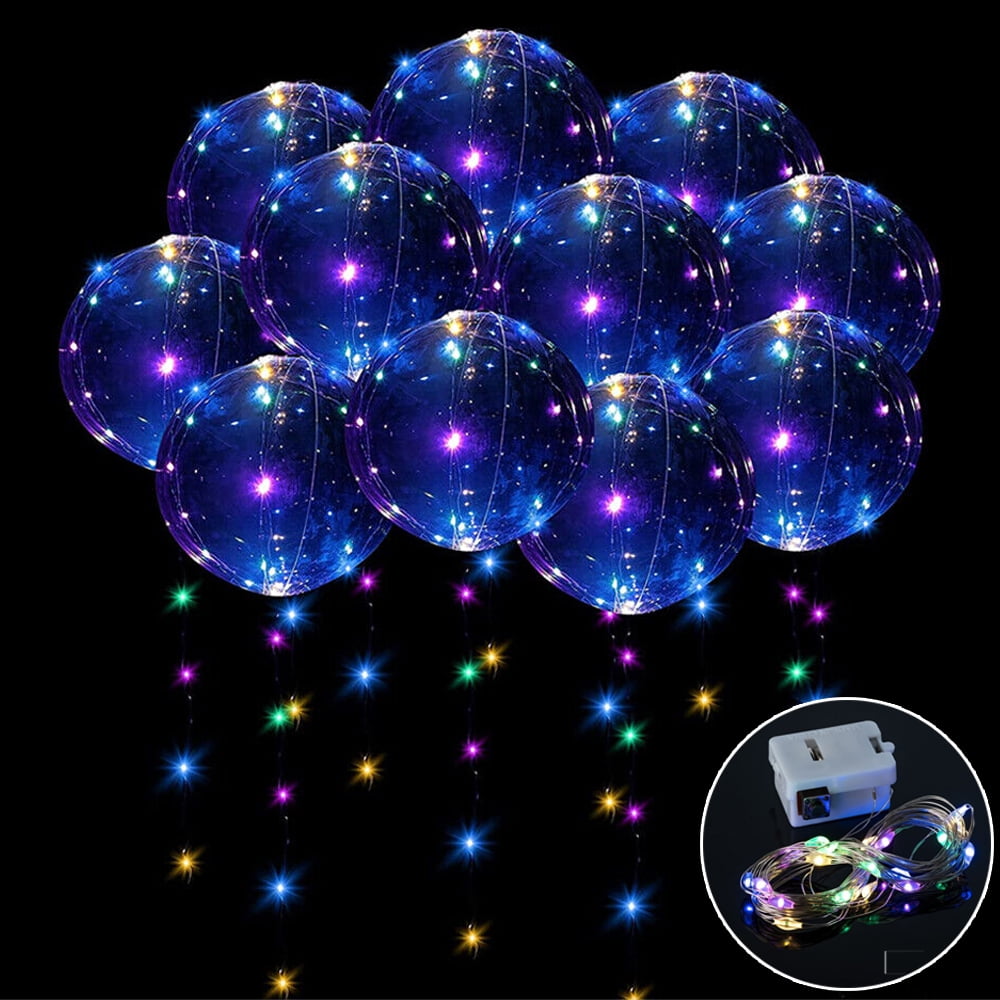 IC ICLOVER 30 Pack LED Light Up Balloons, 20inch Party Balloon Battery ...
