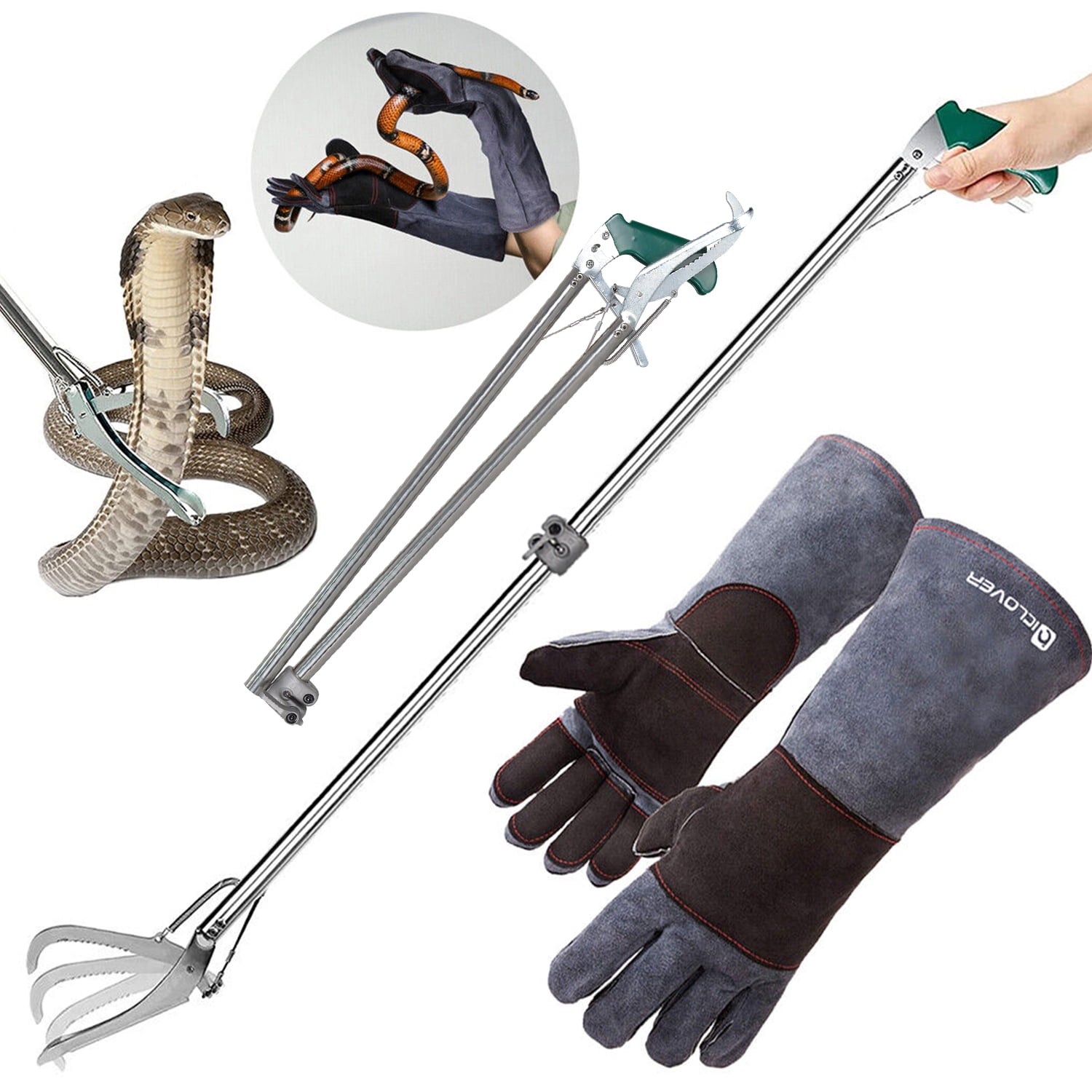 IC ICLOVER 47" Collapsible Professional Snake Catcher +16in Animal ...