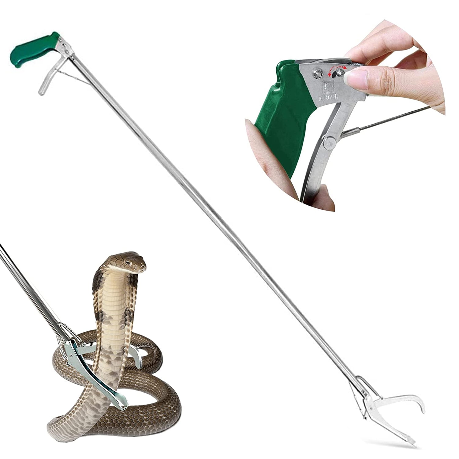 IC ICLOVER 47 Inch Extra Heavy Duty Snake Tongs Reptile Snake Catcher ...