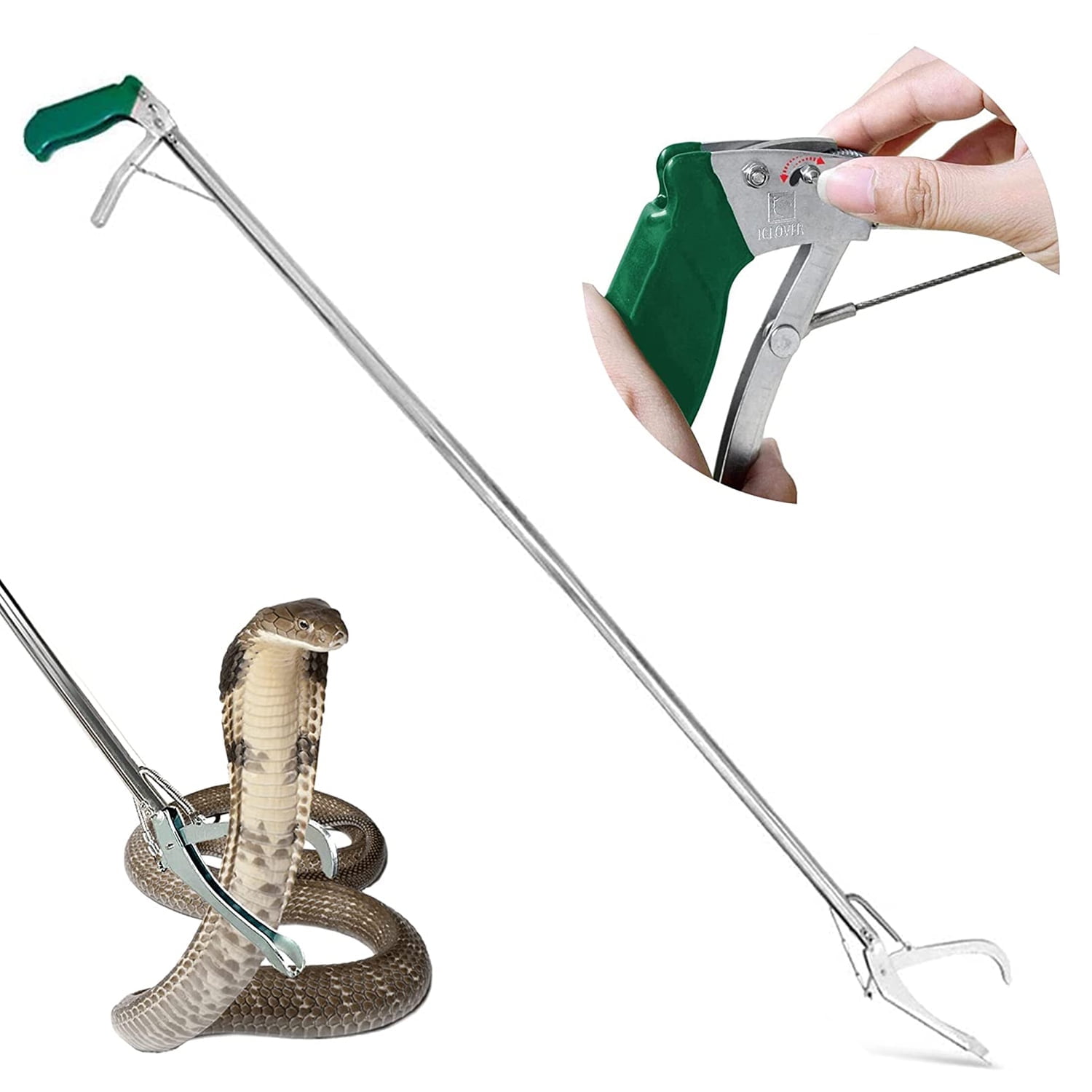 IC ICLOVER 47 Inch Extra Heavy Duty Snake Tongs Reptile Snake Catcher ...