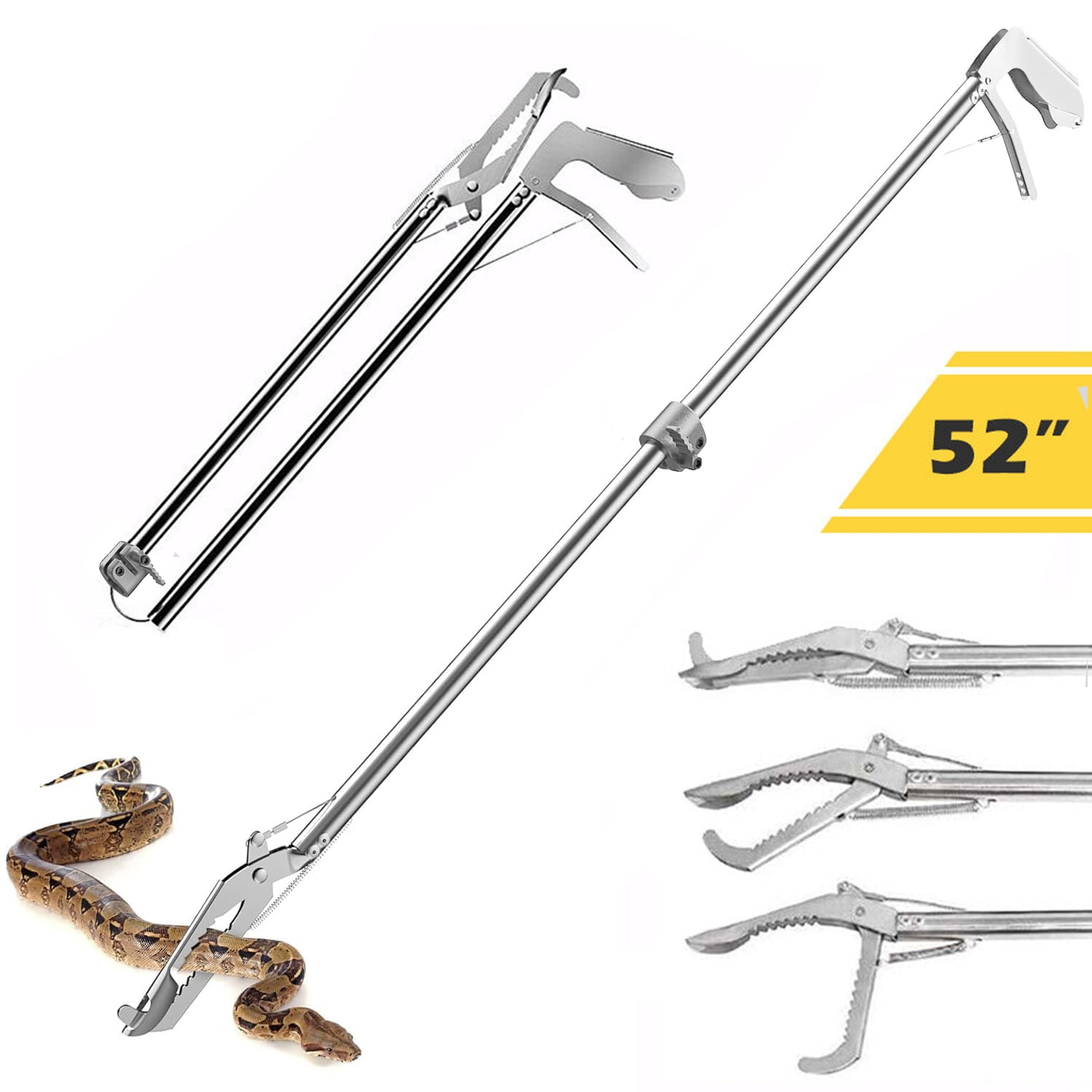 IC ICLOVER 52" Professional Snake Catcher Collapsible Grabber, Heavy ...