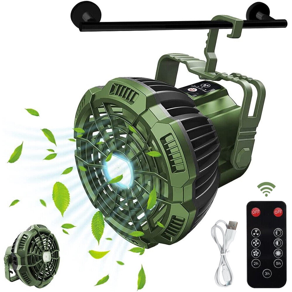 IC ICLOVER Battery Powered Rechargeable Camping Light Ceiling Fans LED ...
