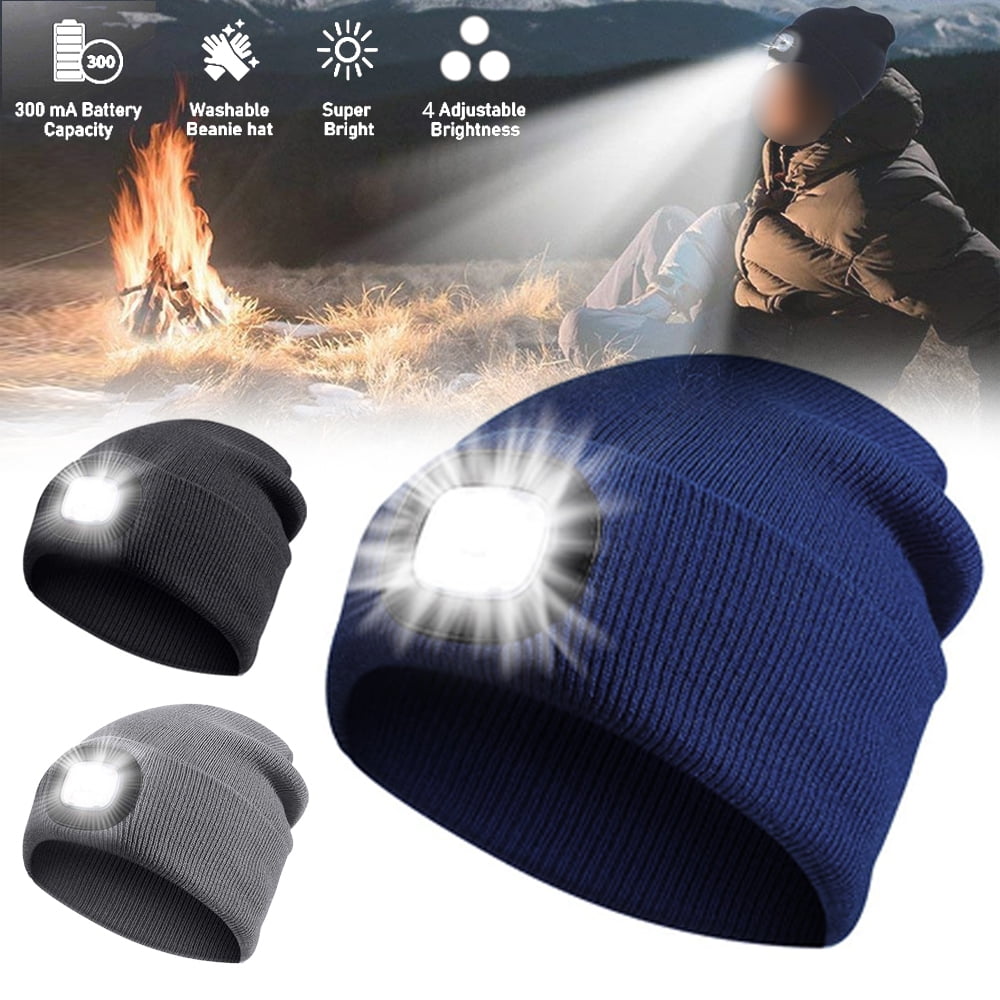 IC ICLOVER LED Beanie Hat with Light, Rechargeable Headlamp Cap, Winter ...