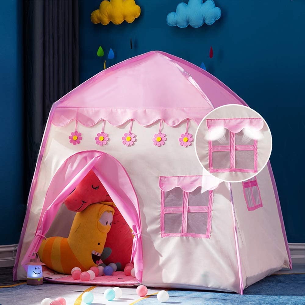 IC ICLOVER Pink Castle Kids Play Tent for Girls Boys Christmas Birthday ...