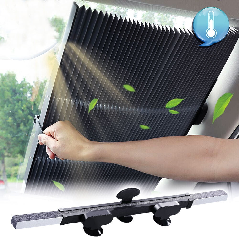 IC ICLOVER Retractable Car Windshield Sun Shade Curtain Sun Visor ...