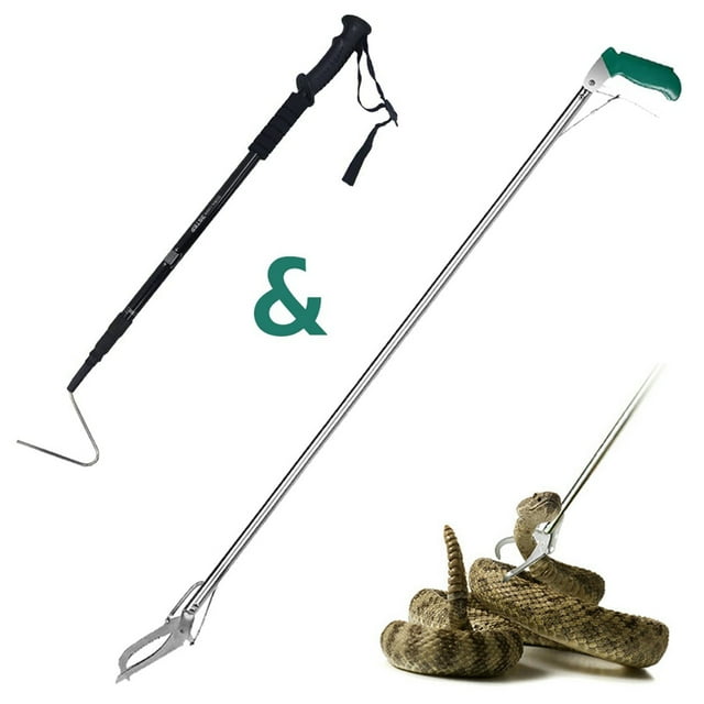 IC ICLOVER Snake Tongs and Hook Set, 47 Inch Professional Snake Catcher ...
