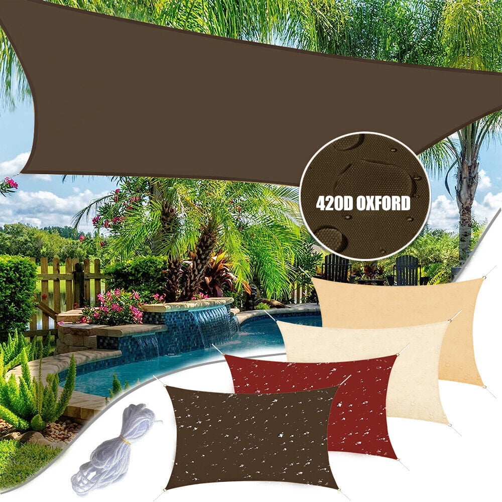 IC ICLOVER Waterproof Shade Sail Rectangle 8' x 12' Patio Awning ...
