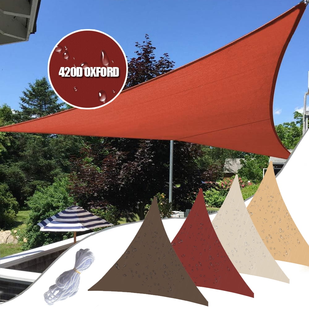 IC ICLOVER Waterproof Shade Sail Triangle 16' x 16' x 16' Patio Awning ...