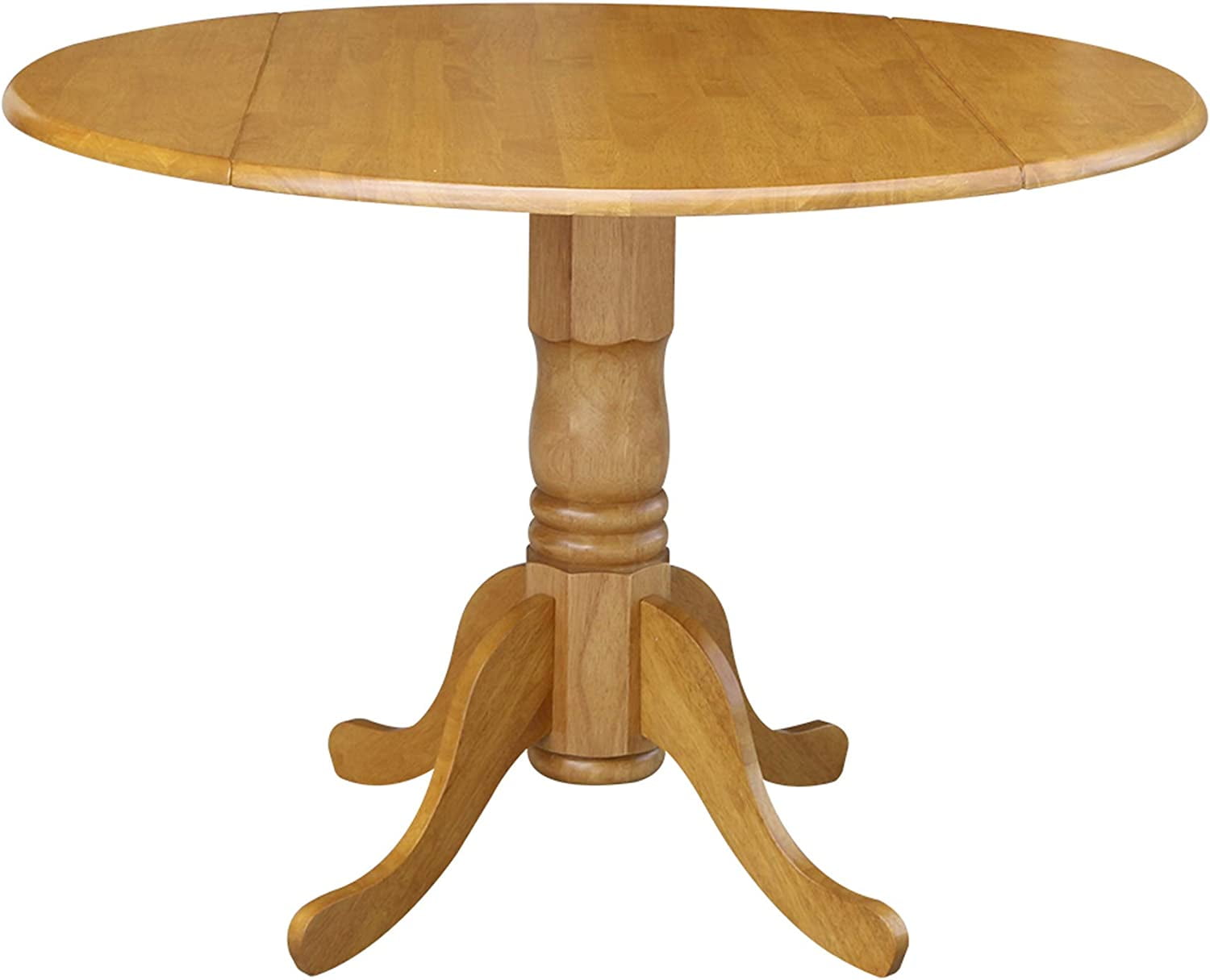 IC International Concepts, 42" Round Dual Drop Leaf Pedestal Dining ...