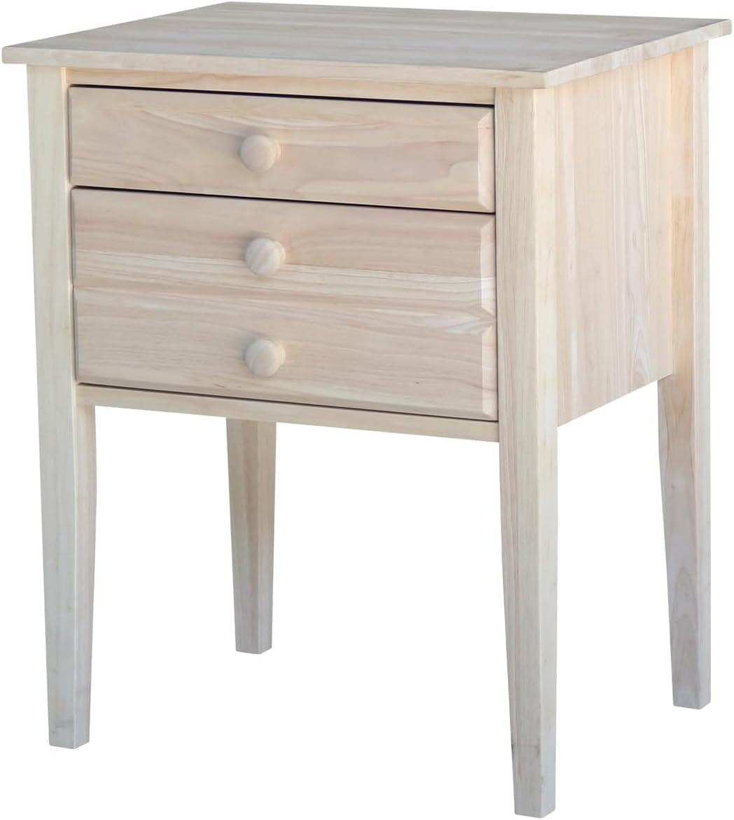 IC International Concepts Accent Table with Drawers Solid Real Wood ...
