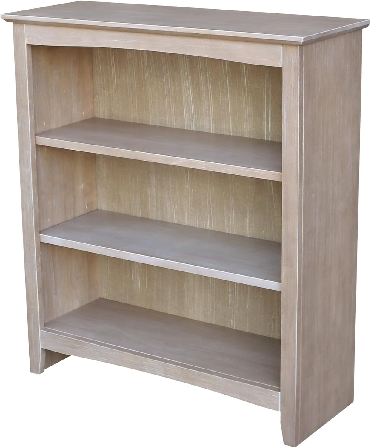 IC International Concepts, Shaker Solid Wood Bookcase, 2 Adjustable ...