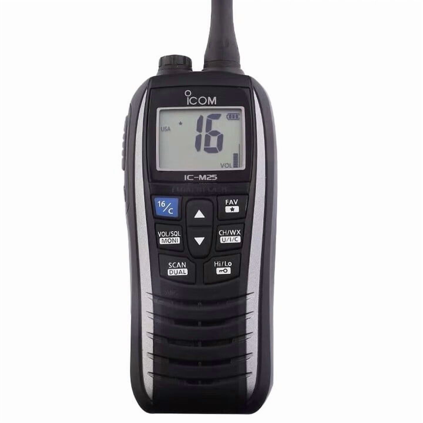 IC-M25 5W Portable Marine Radio VHF Handheld Lightweight Waterproof ...