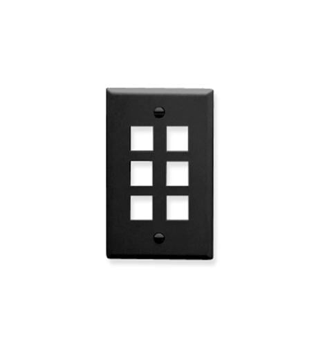 IC107F06BK 6 Port Face Black Jacks and Faceplates - Walmart.com