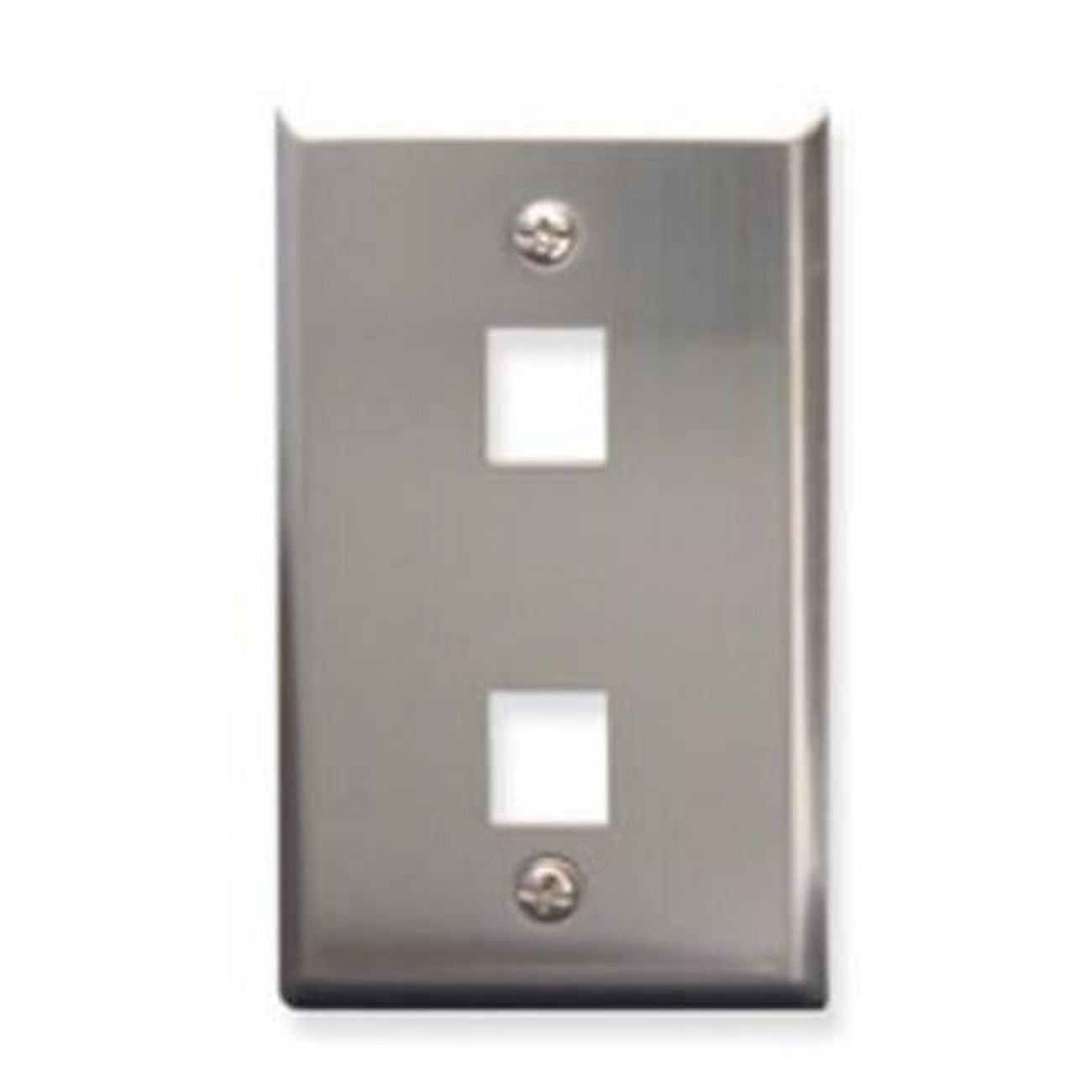 ICC IC107Sf2SS Modular Face-Plate, 1-Gang, 2-Port, Wall-Plate ...