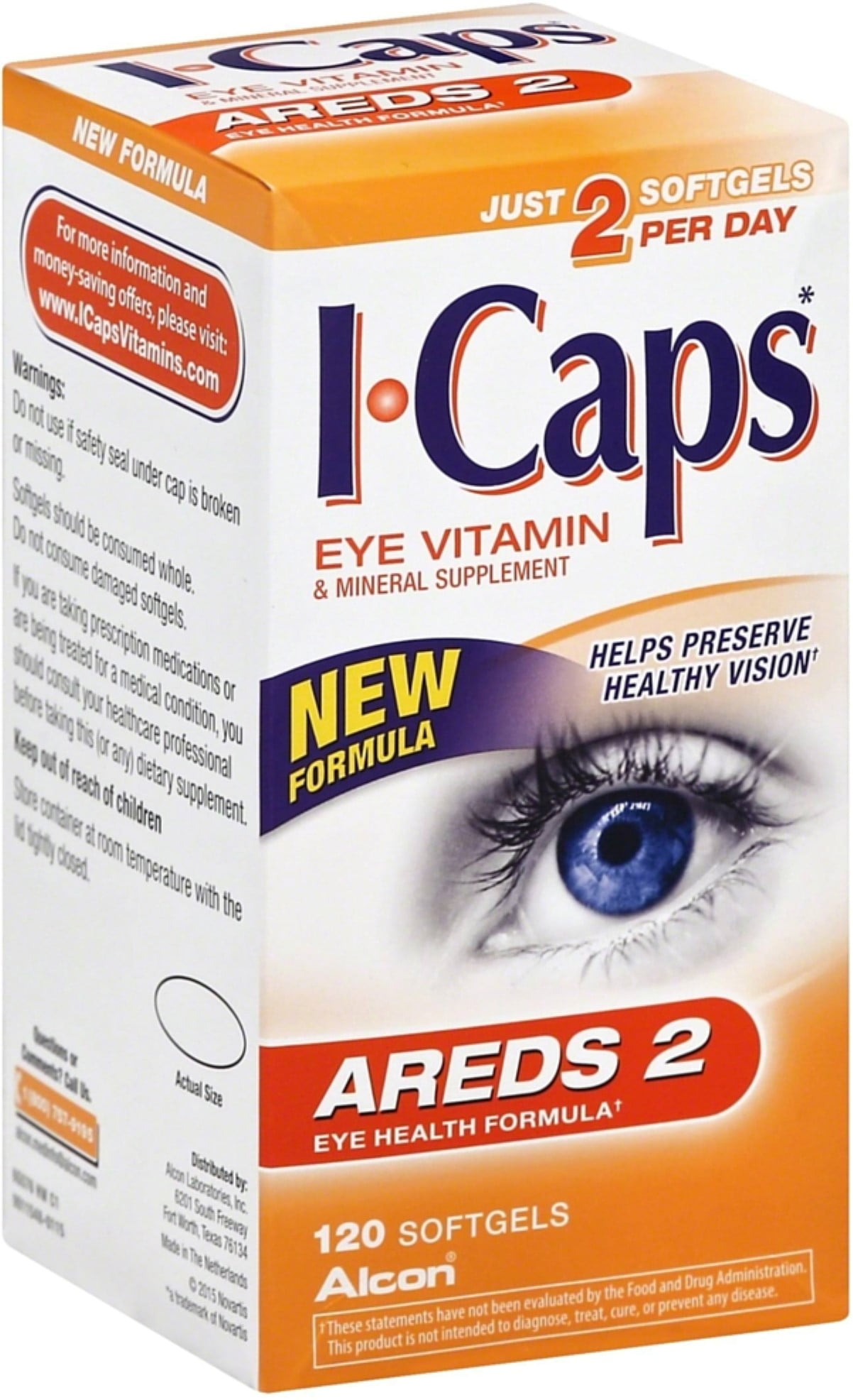 ICAPS AREDS2 Eye Vitamin Softgels 1 120 Each - (Pack of 2) - Walmart.com