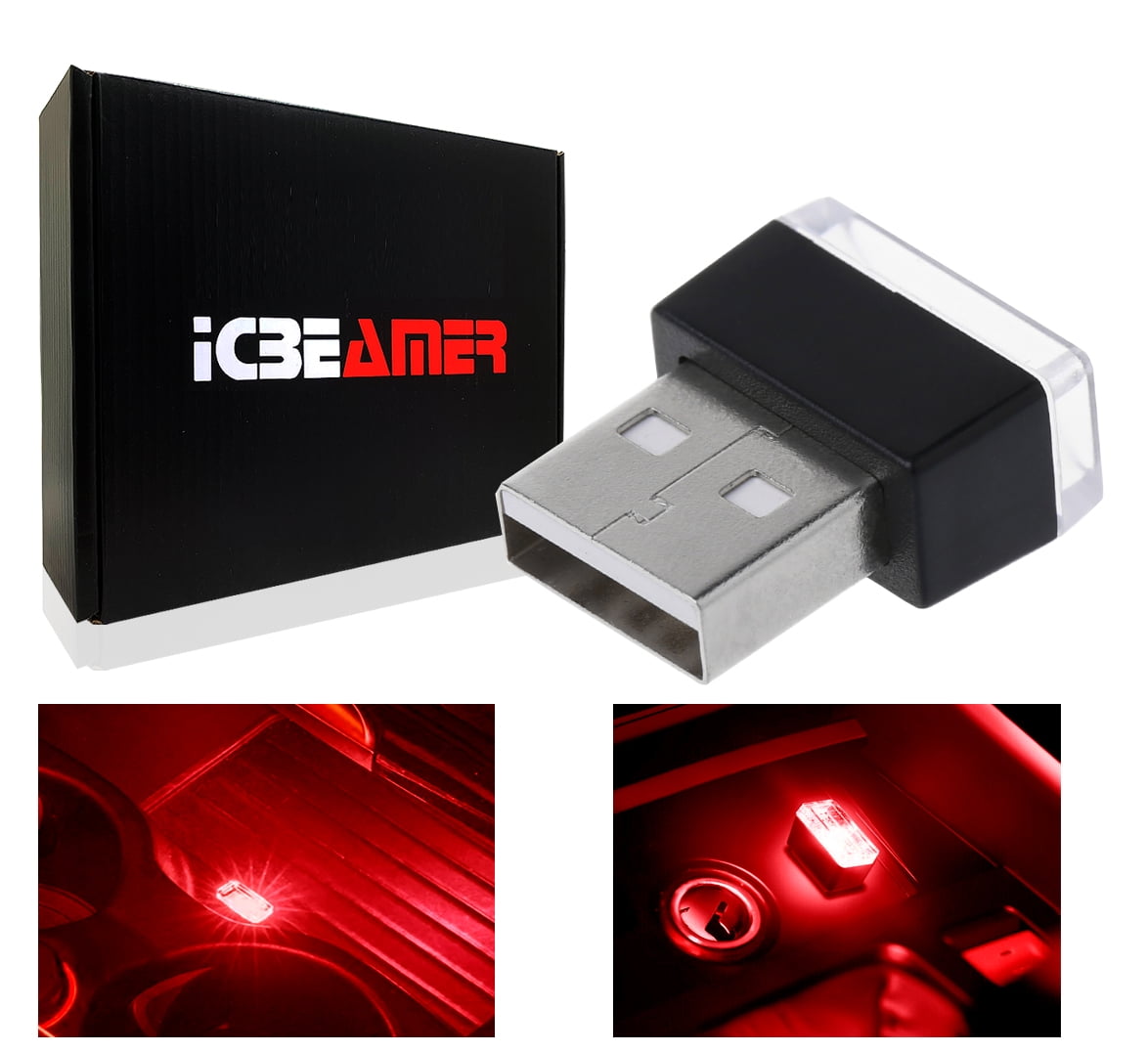 ICBEAMER 1 pc Red Color LED Universal USB Interface Plug-In Miniature ...