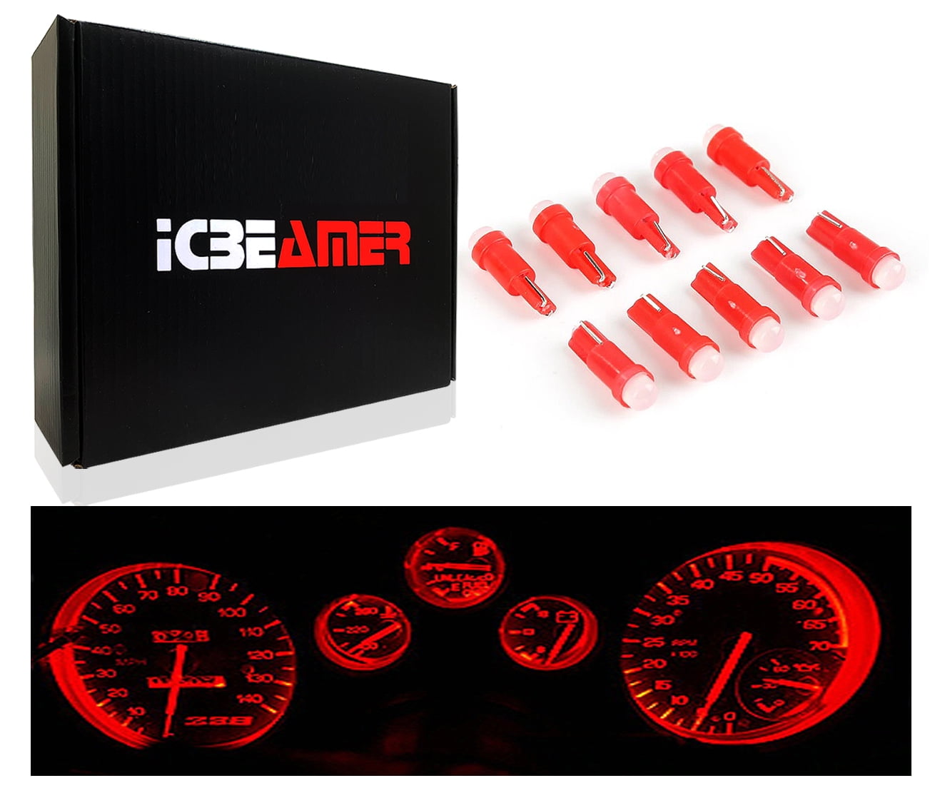ICBEAMER 10pcs Projector Head 37 73 74 79 T4/T5 Wedge Gauge Cluster LED ...