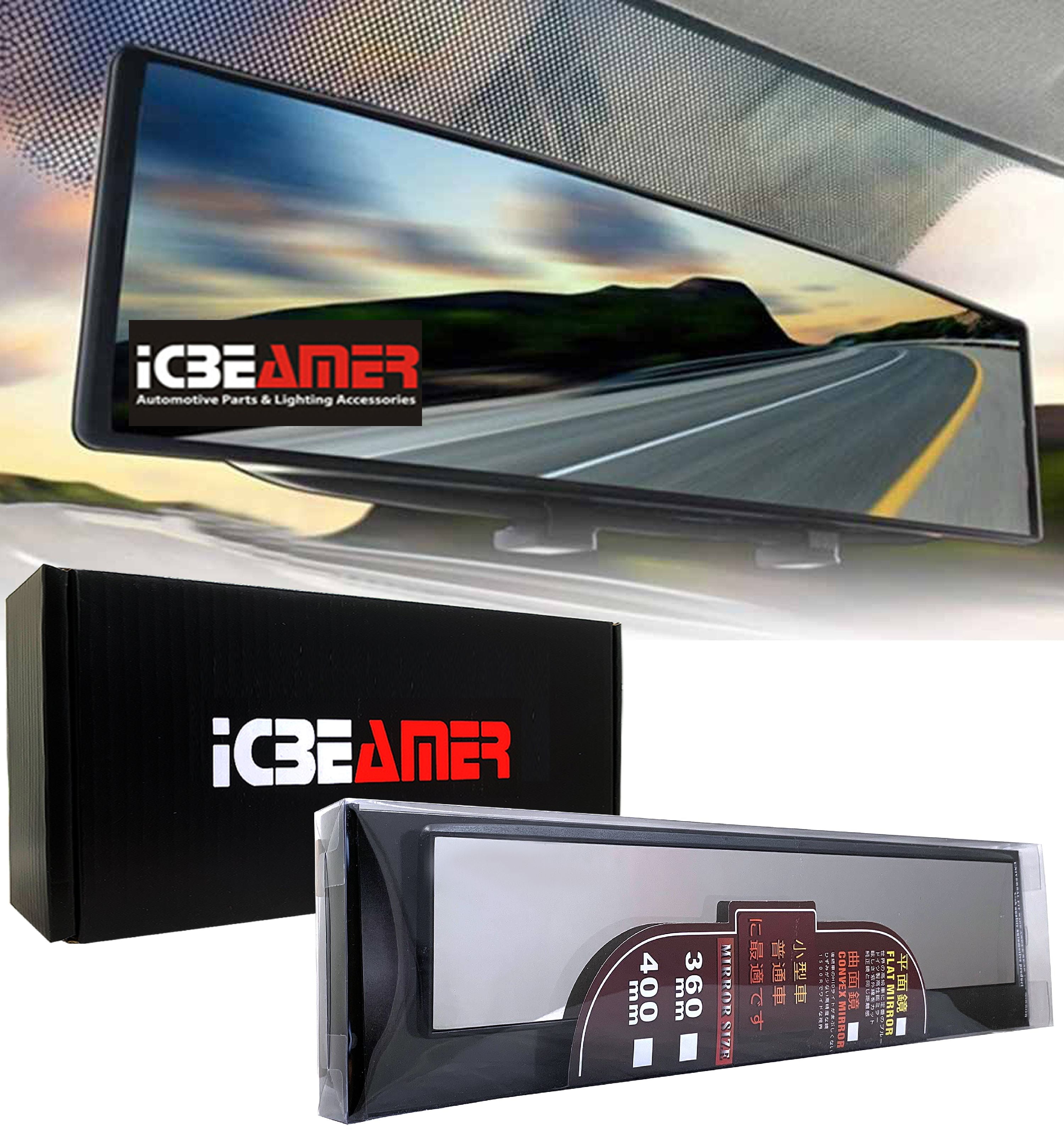 ICBEAMER 14.2 Inch Car Rearview Mirror, Panoramic Wide Angle, HD Clear ...