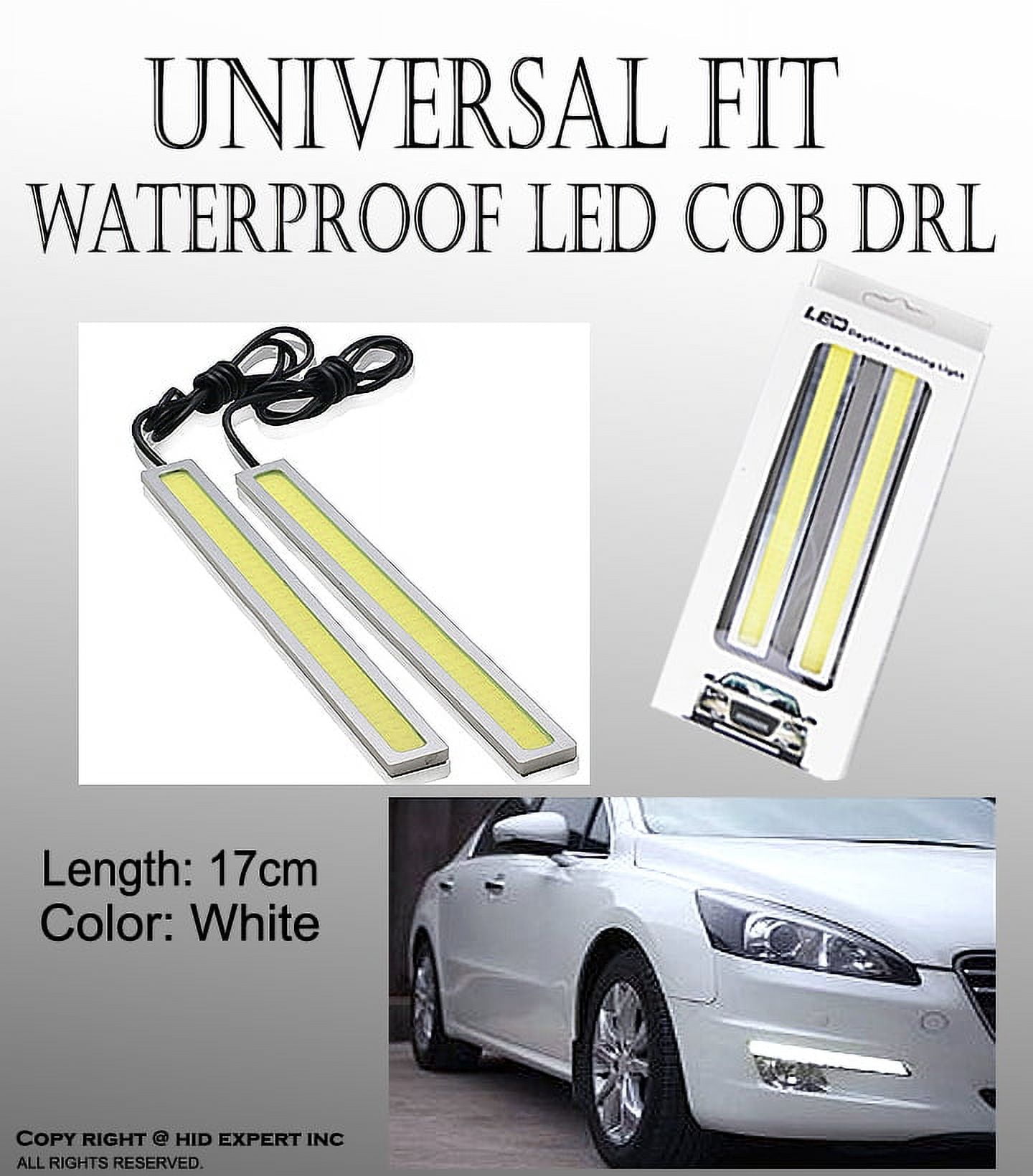 ICBEAMER 2pcs COB 17cm White LED car DRL Fog Lamp Daytime Running ...