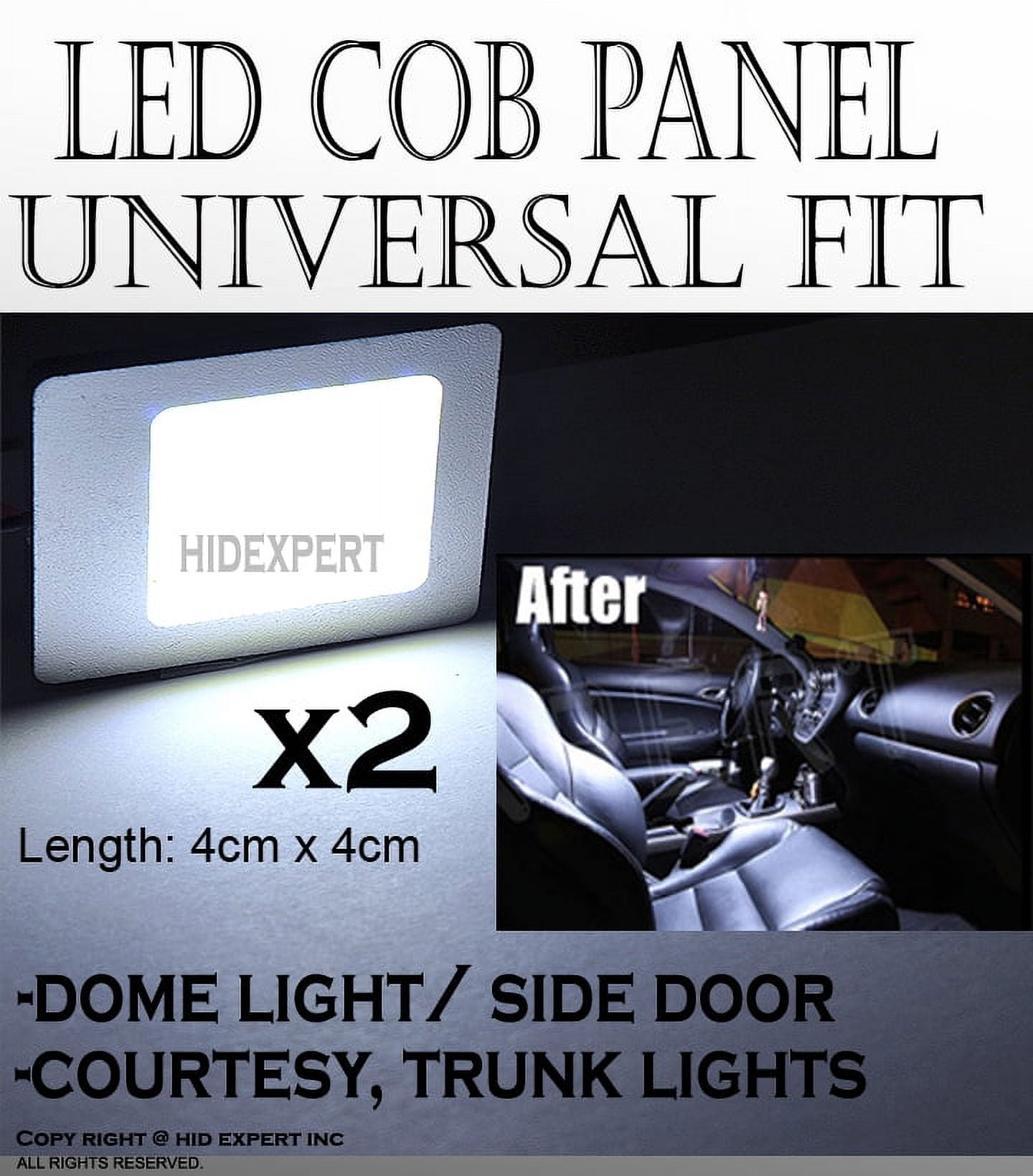 ICBEAMER 2x White LED 3.5cmx4cm Panel High Power Lights Interior Map ...