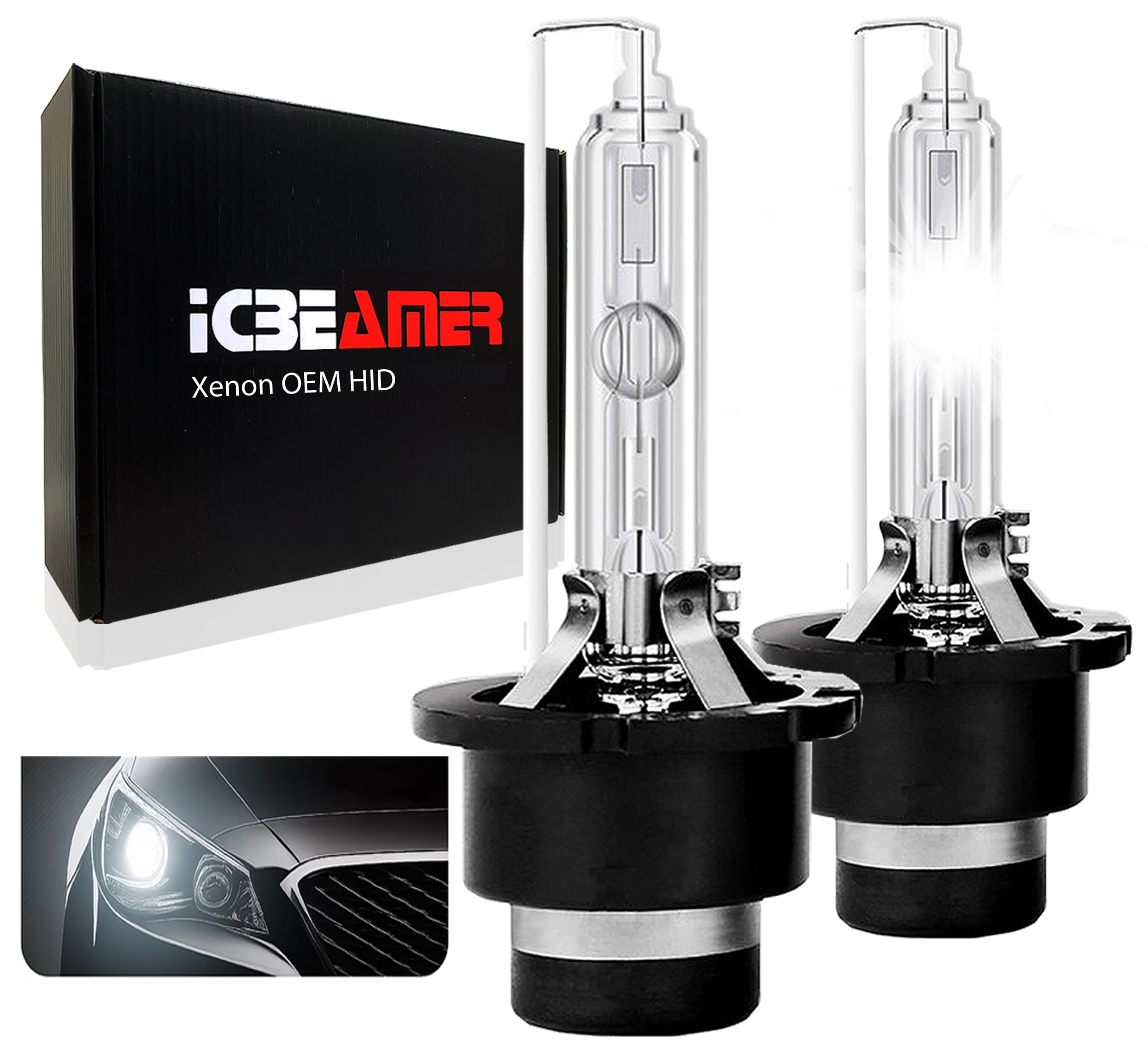 ICBEAMER 6000K D2S D2C D2R Xenon HID Direct Plugin Can Replace 66040 ...