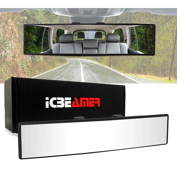 ICBEAMER 9.4" Car Rear View Mirror, HD Clear Tint, Panoramic Wide Angle ...
