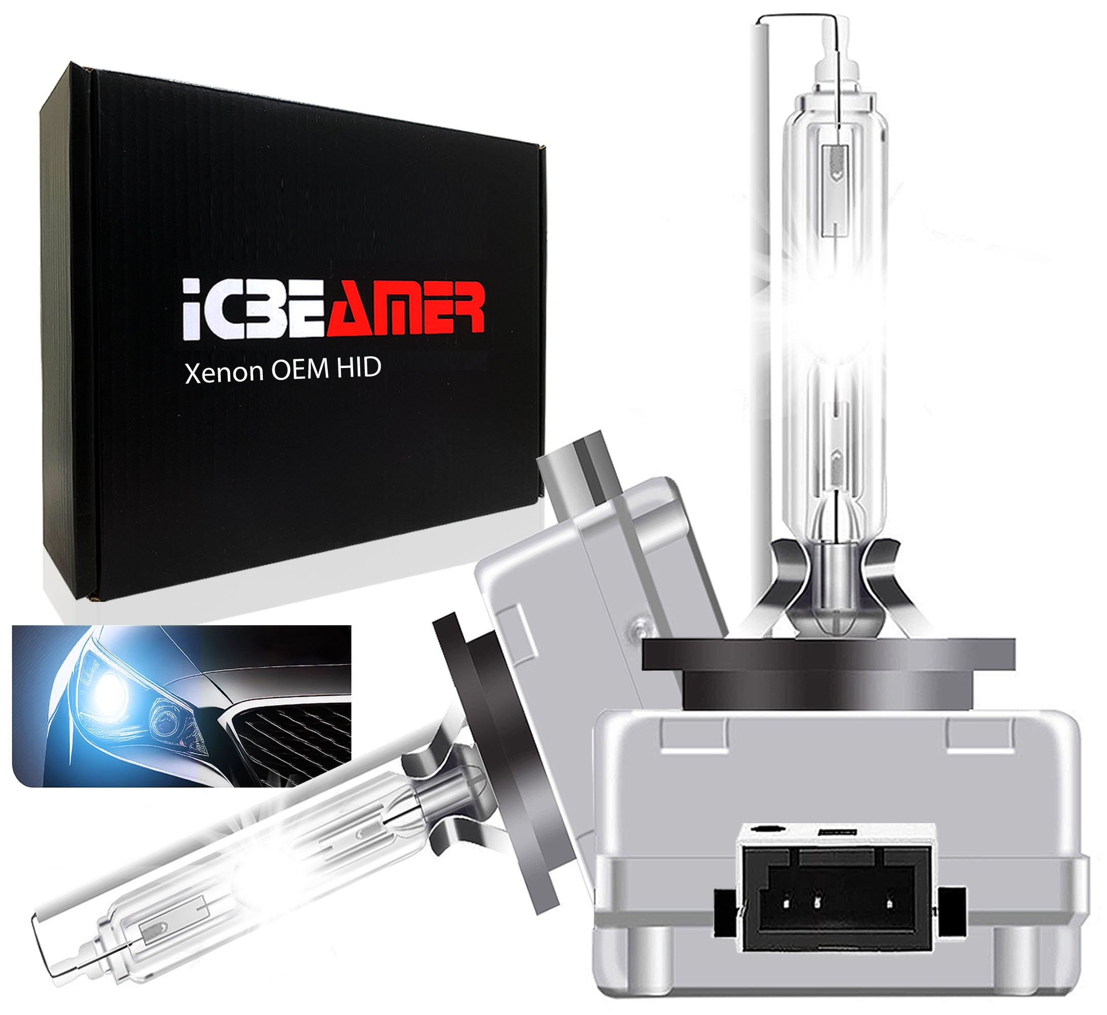 ICBEAMER D3C/D3R/D3S HID Headlight Bulb for Low Beam High Beam 35W ...