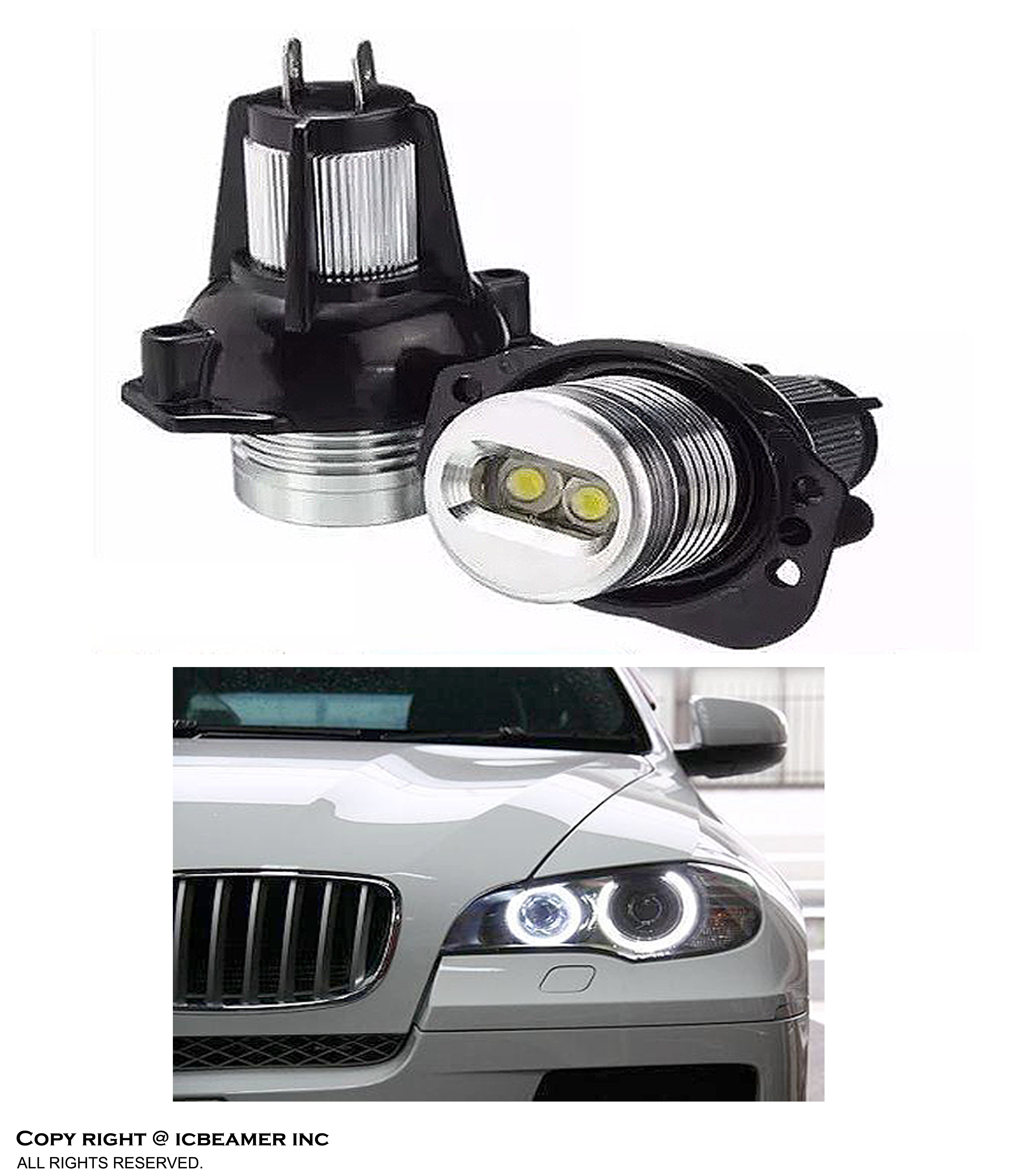 ICBEAMER Fit BMW ANGEL EYE E90,E91,63117161444 HALO RING LED Light ...